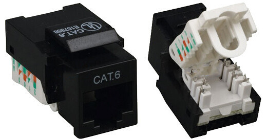 Tera Grand CAT6 Tool-Less Keystone Jack (Black) KEYJ-CAT6TL-BK