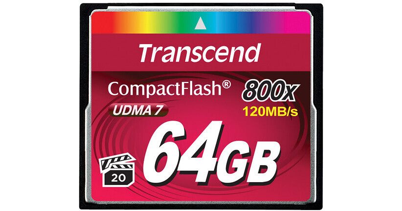 Transcend 64GB 800x CompactFlash Memory Card UDMA TS64GCF800 B&H