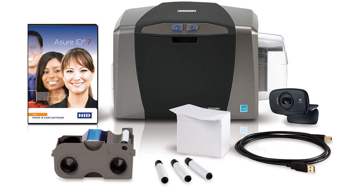 Fargo DTC1250e Single-Sided ID Card Printer System 50600 B&H