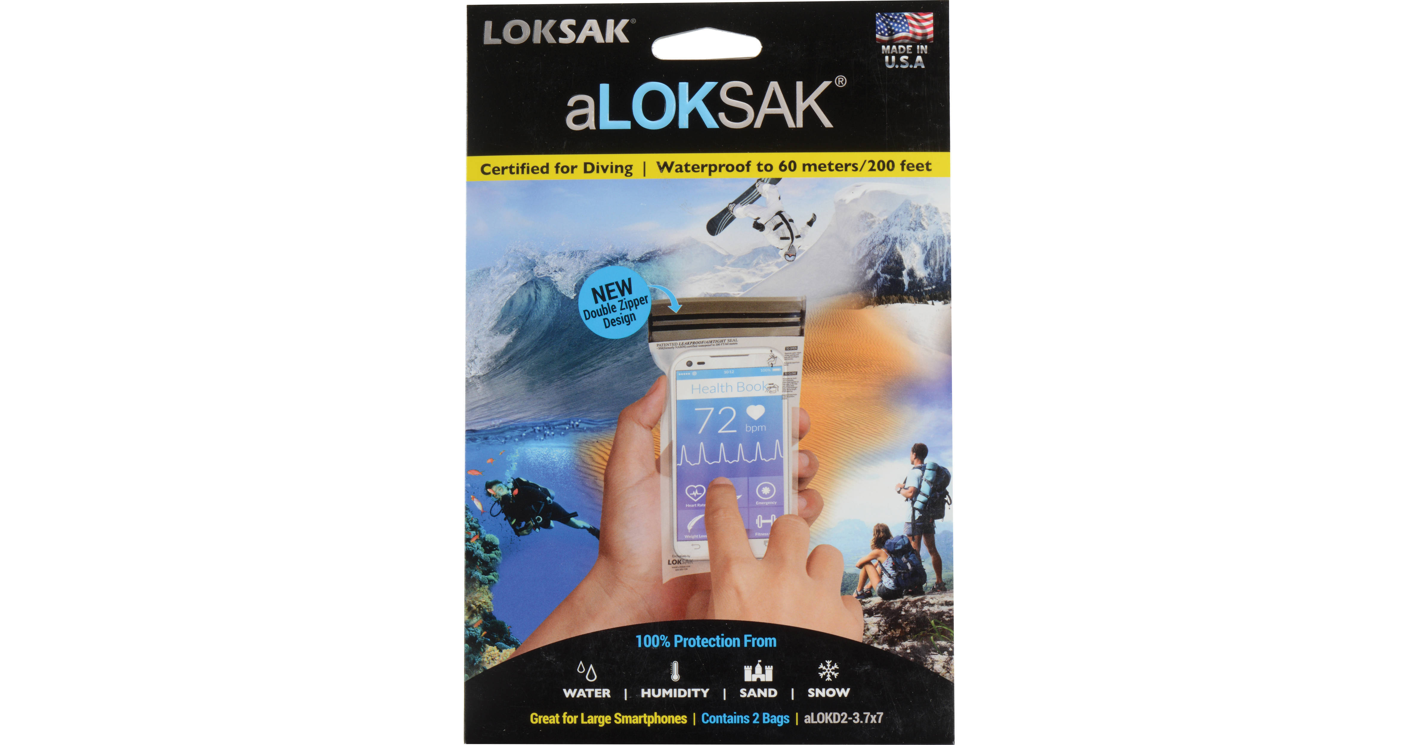 LOKSAK aLOKSAK Waterproof Bags - 3 x 7" (2-Pack)