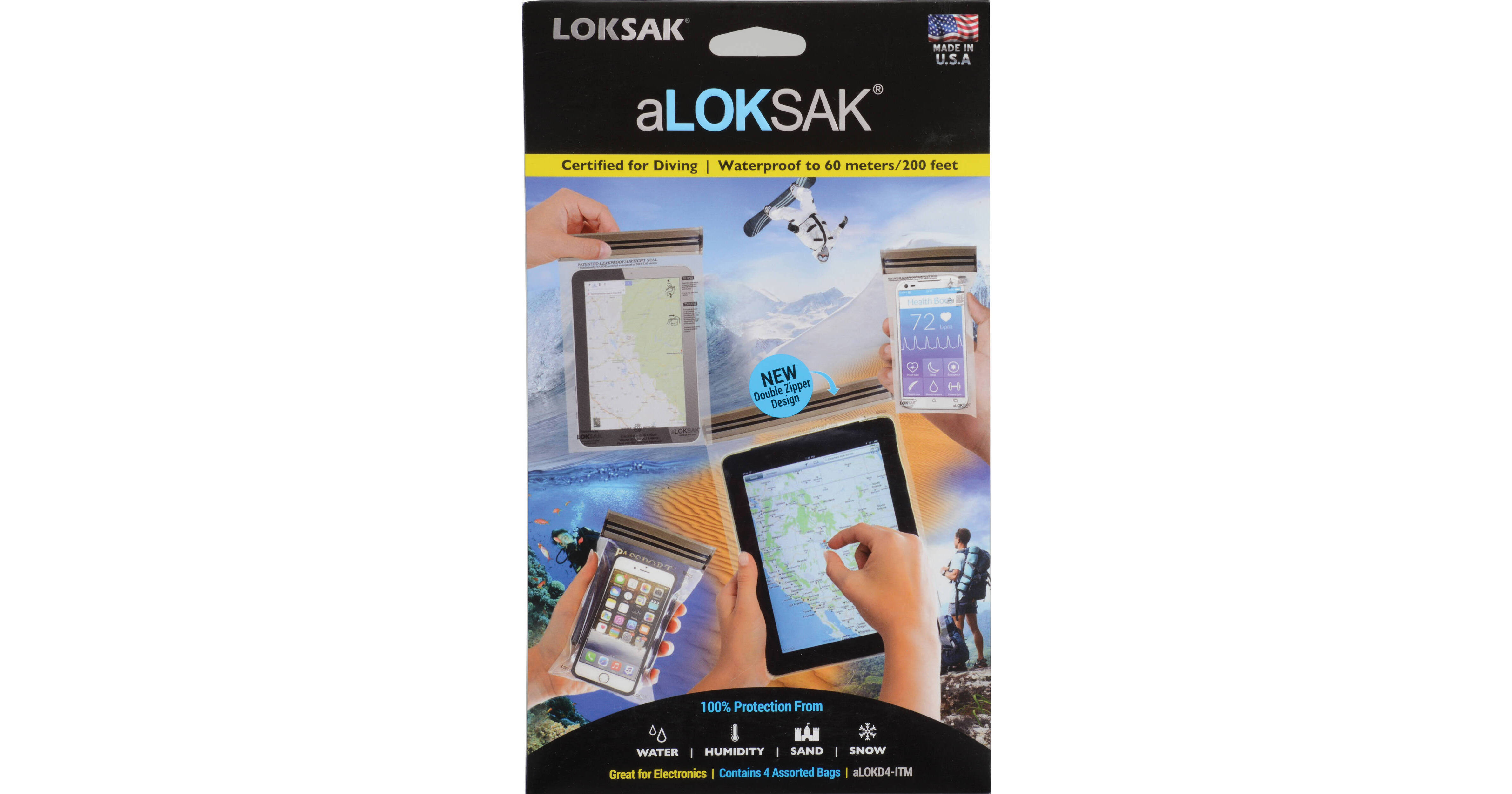 LOKSAK aLOKSAK Waterproof Bags (Set of 4) 390033 B&H Photo Video
