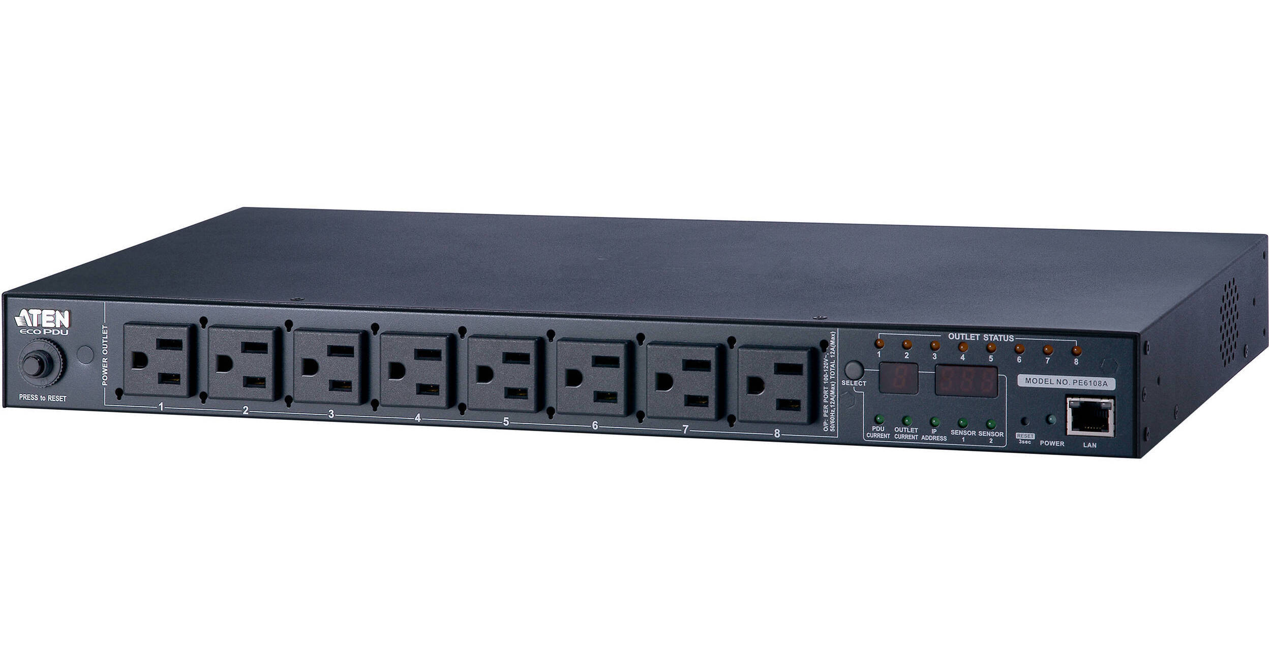 ATEN PE6108A 8-Outlet 15A/12A Power Distribution Unit PE6108A