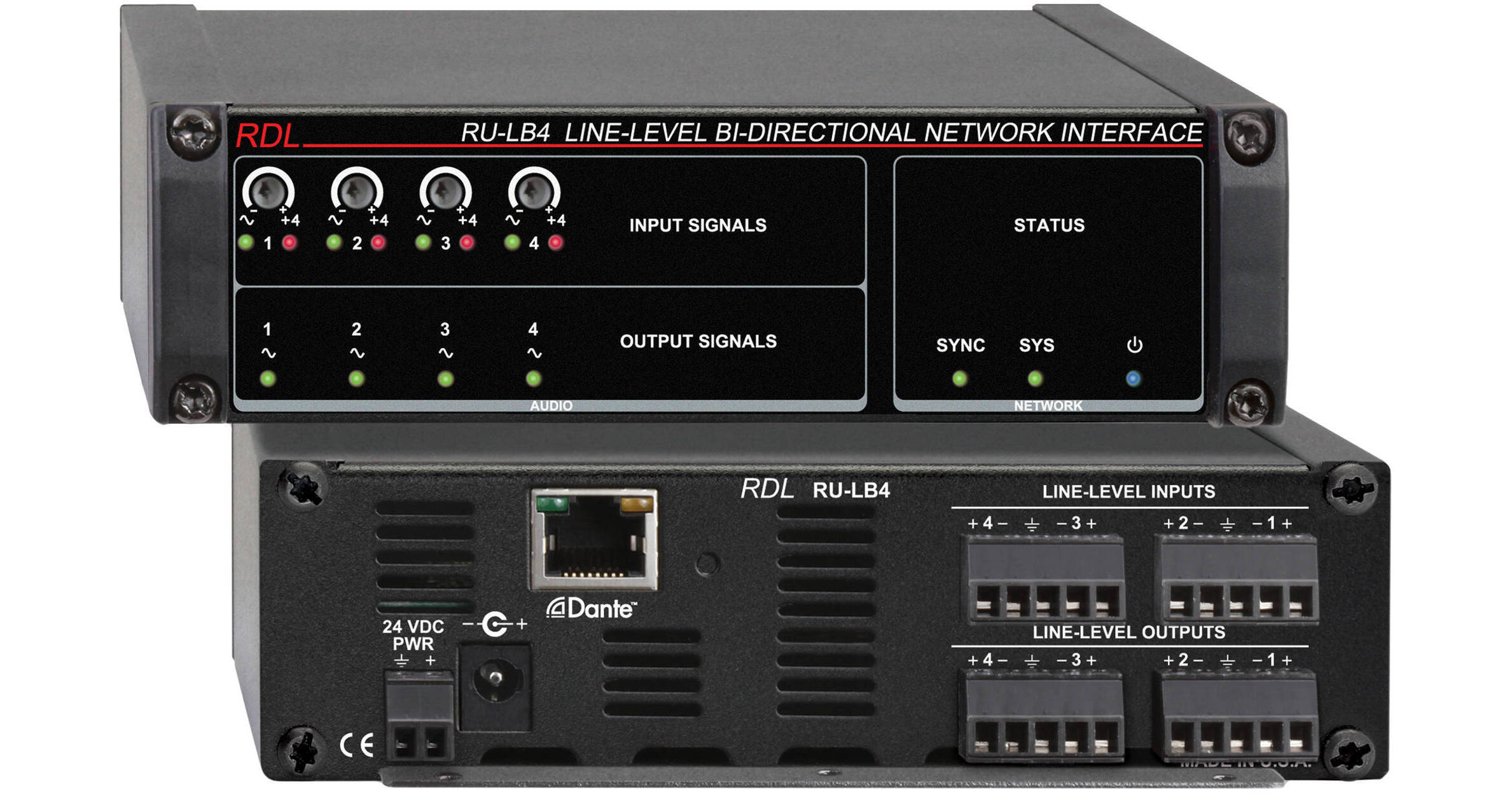 RDL RU-LB4 Line-Level Bi-Directional Network Interface RU-LB4