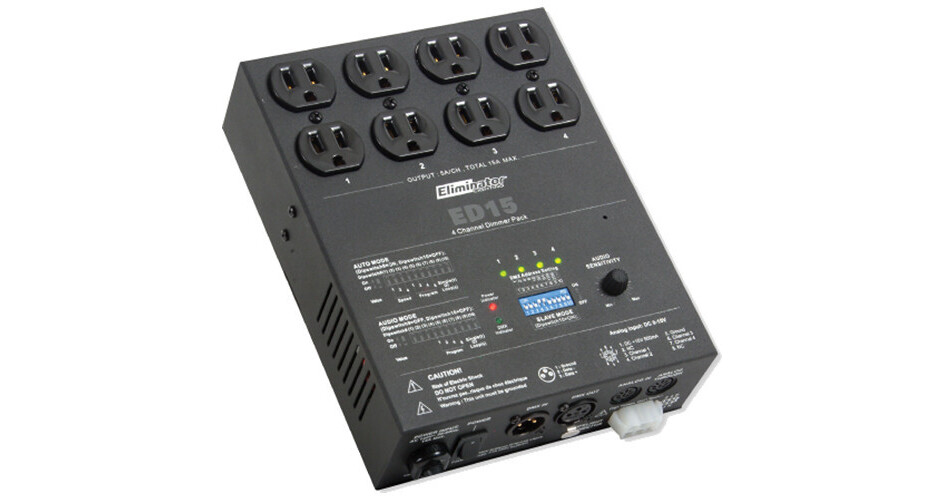 Eliminator Lighting ED-15 4-Channel Dimmer ED15 B&H Photo Video