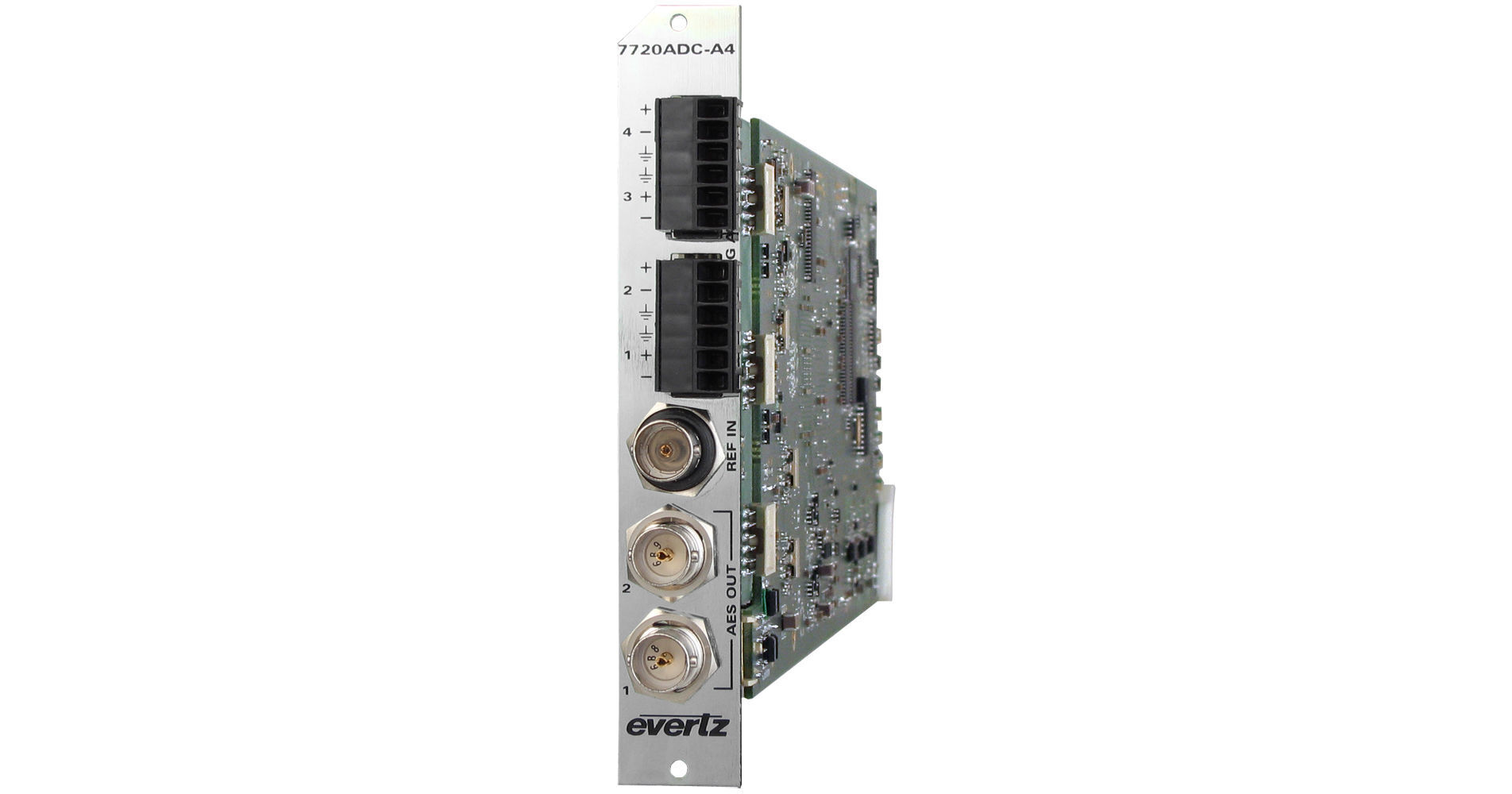 Evertz Microsystems Quad Analog Audio to Dual AES 7720ADC-A4+3RU