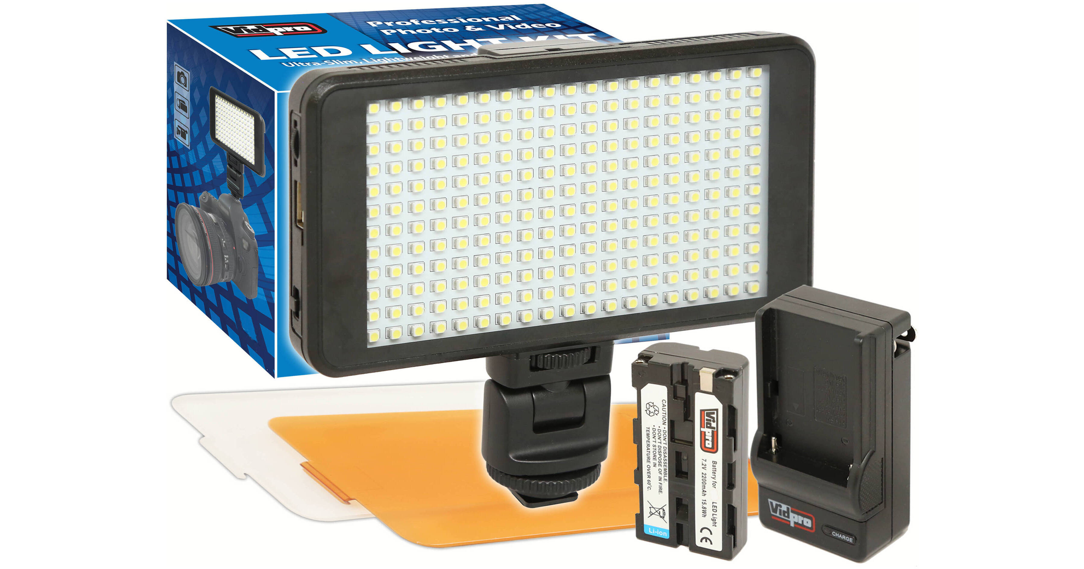 Vidpro Ultra-Slim LED-230 On-Camera Video Lighting Kit LED-230