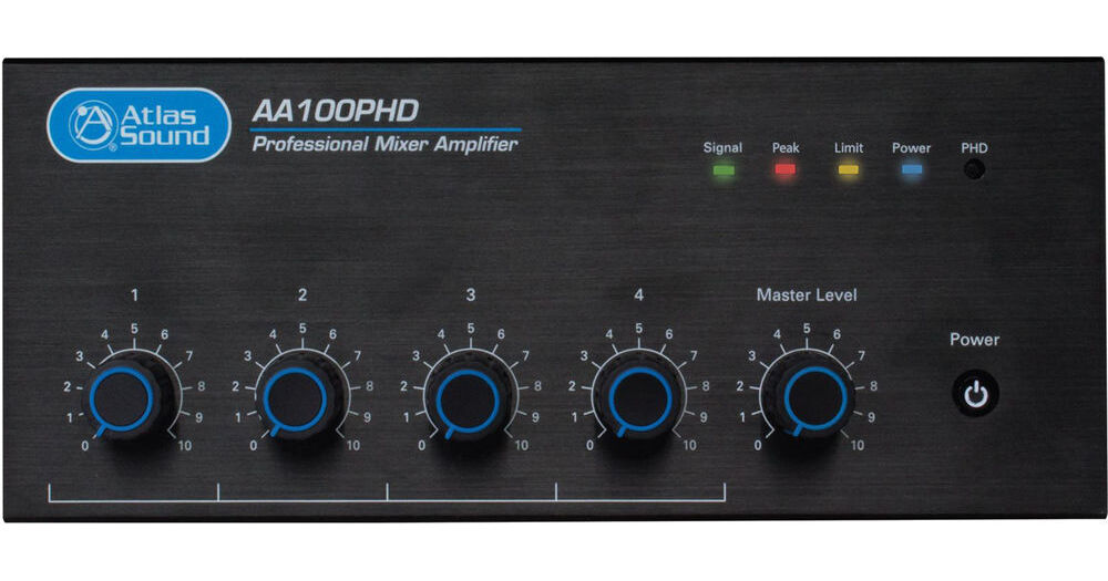 AtlasIED Atlas Sound AA100PHD 4-Input 100W BGM Mixer AA100PHD