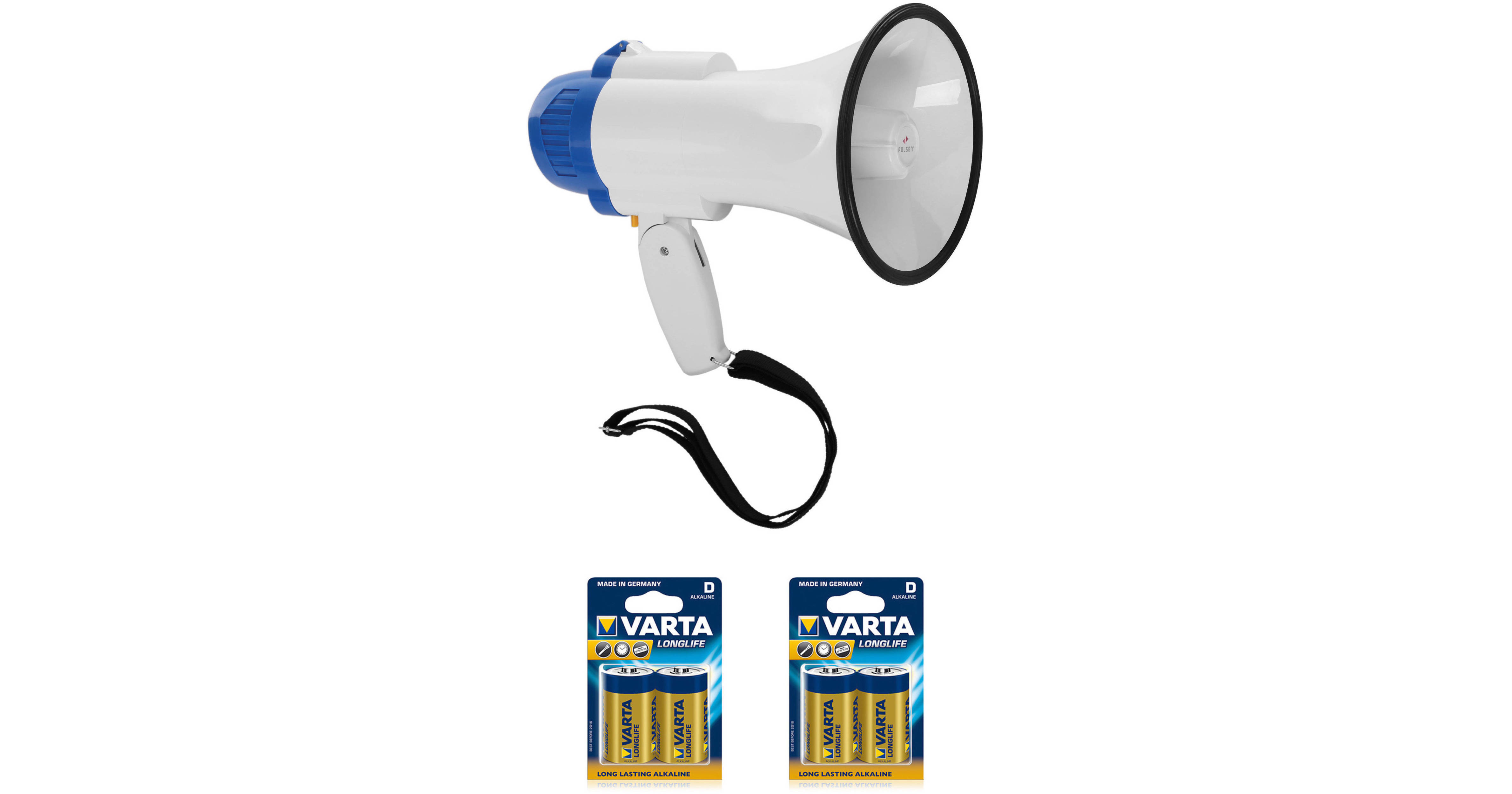 Polsen MP-10 10W Megaphone and Siren with D-Size Battery Kit B&H