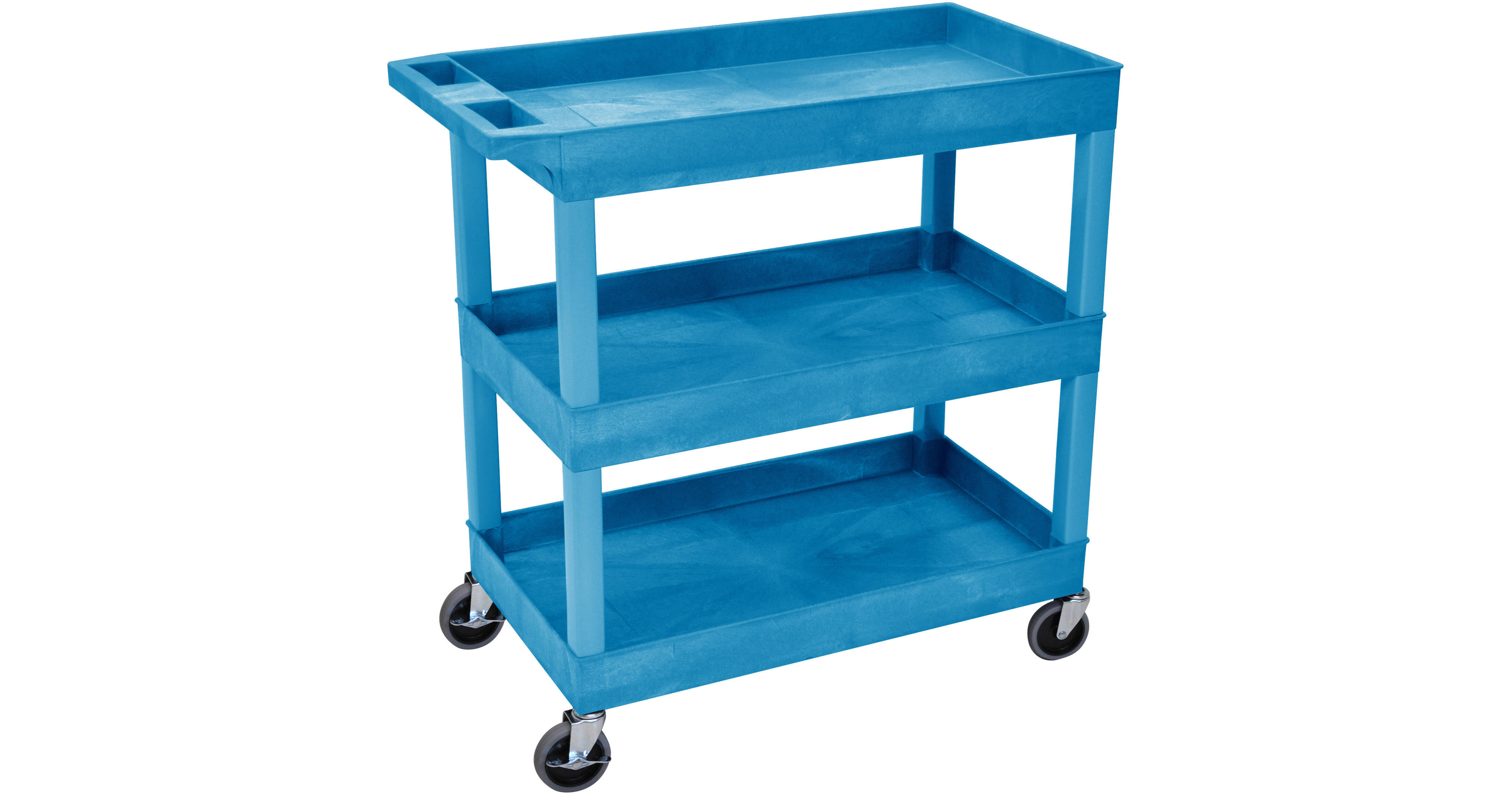Luxor 32 x 18" Three-Shelf Utility Cart (Blue) EC111-BU B&H