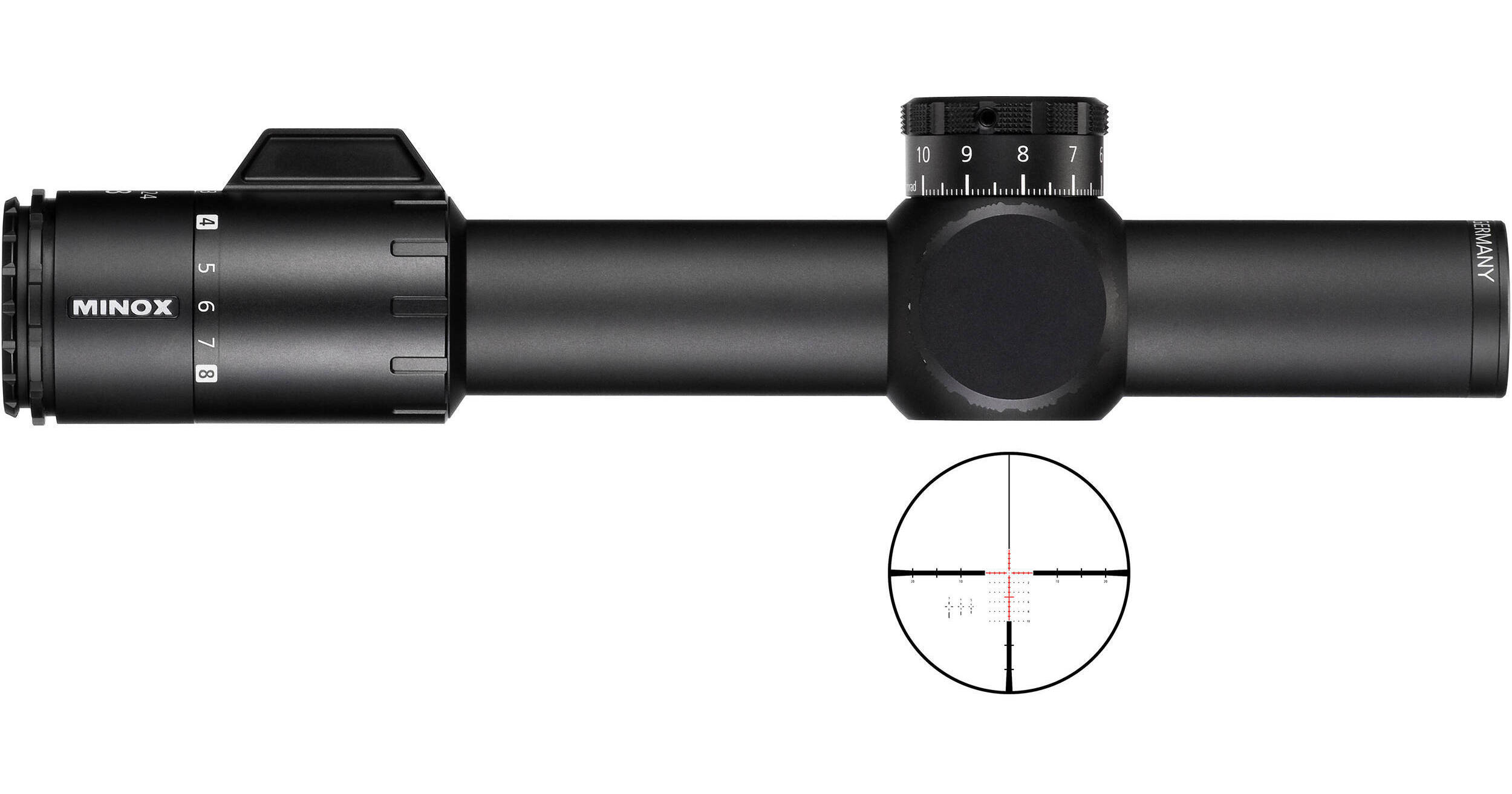 Minox 1-8x24 ZP8 TAC Riflescope (MR10+ Illuminated Reticle)