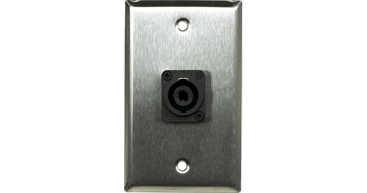 Whirlwind WP1/1NL4 1-Gang Wall Plate with 1 Neutrik NL4 WP1/1NL4