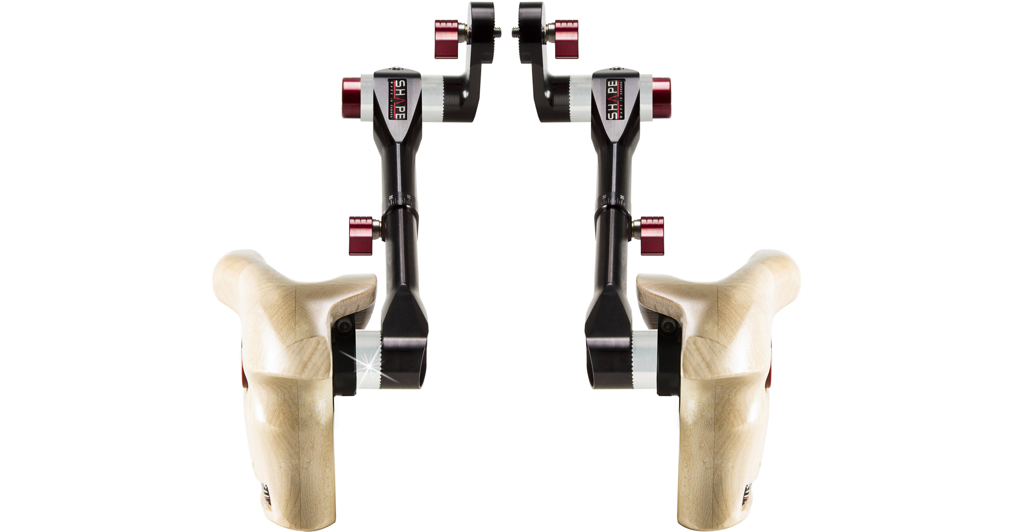 SHAPE Double Telescopic Wooden Handle Grips for ARRI W-HAND12