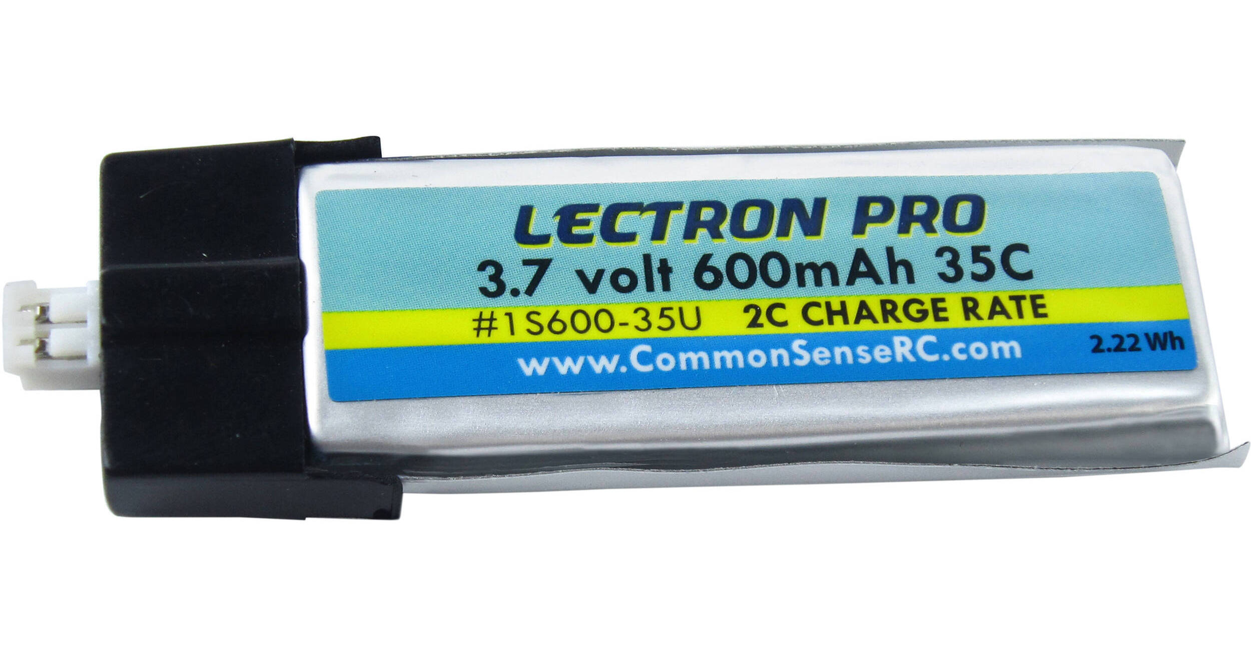 Common Sense RC Lectron Pro 3.7V 600mAh 35C LiPo 1S600-35U B&H