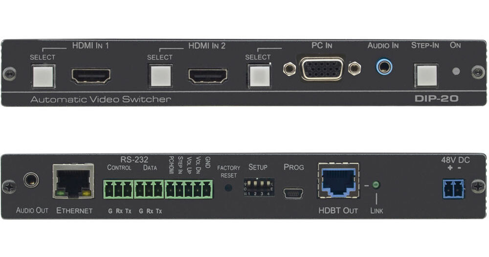 Kramer UHD HDMI/VGA/RS-232/Audio over HDBaseT Transmitter DIP-20
