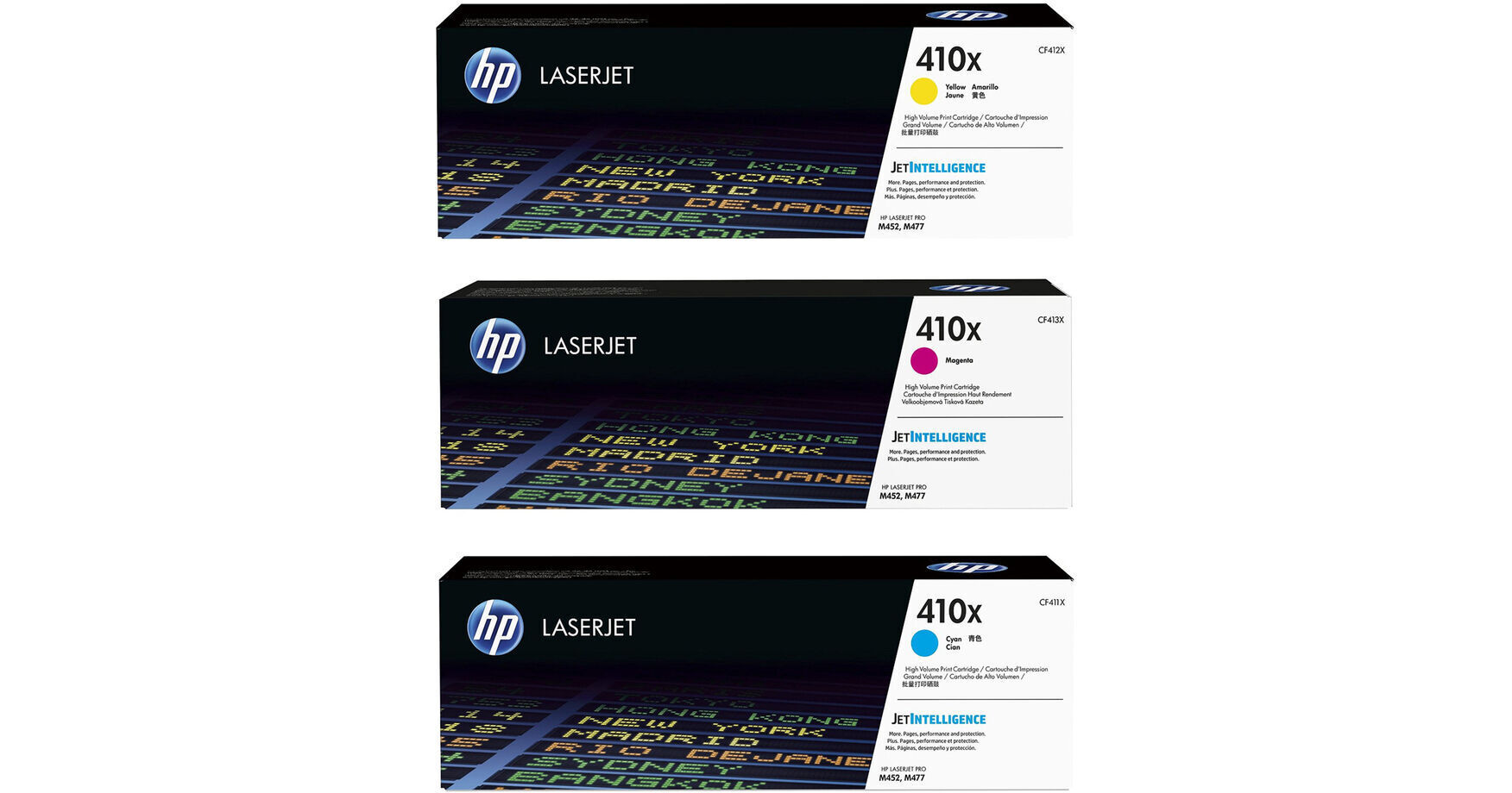 HP 410X High Yield LaserJet Toner Cartridge Kit (Cyan, Yellow,