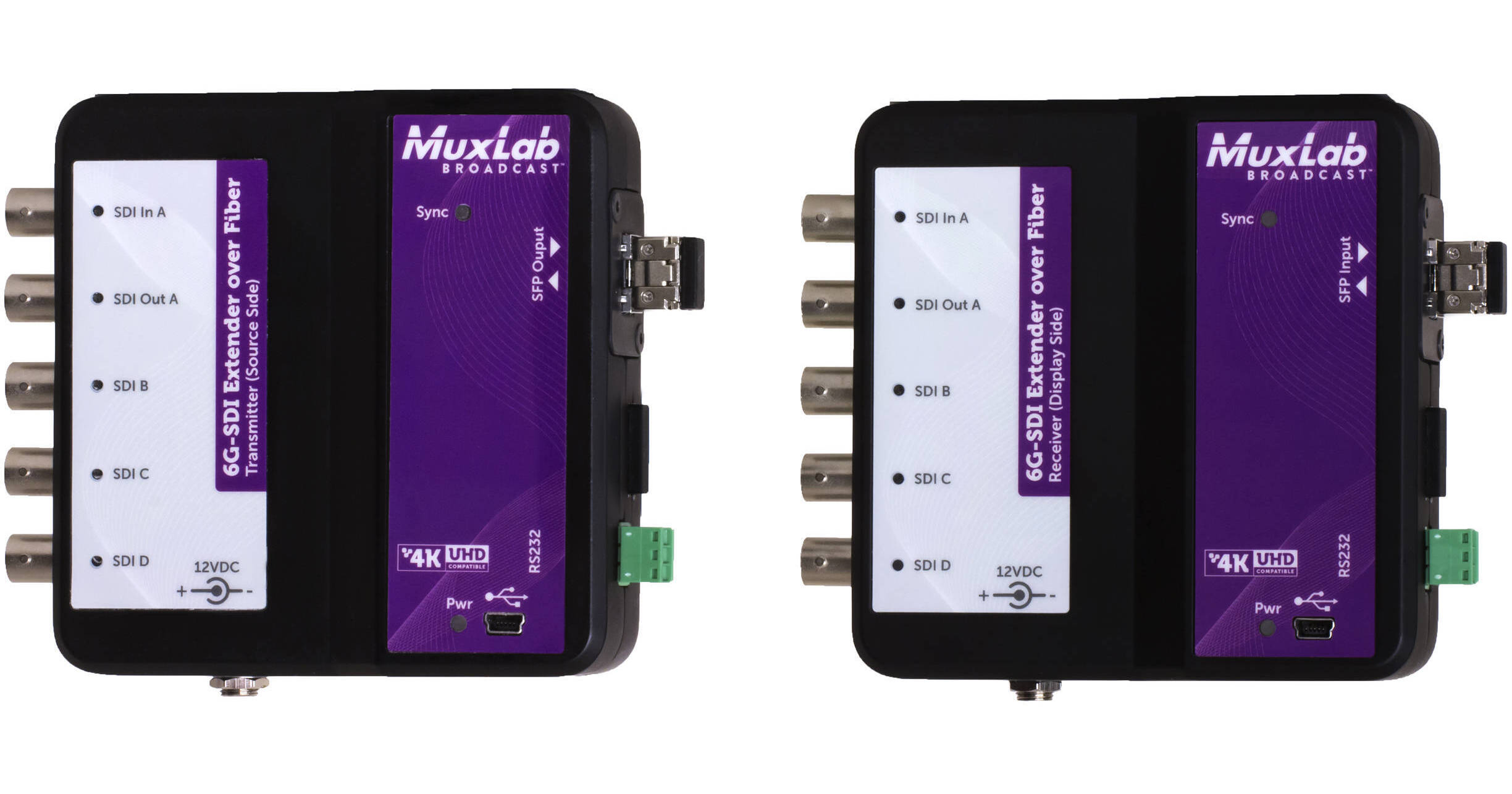 MuxLab 6G-SDI Extender over Fiber Optic with Return 500734 B&H