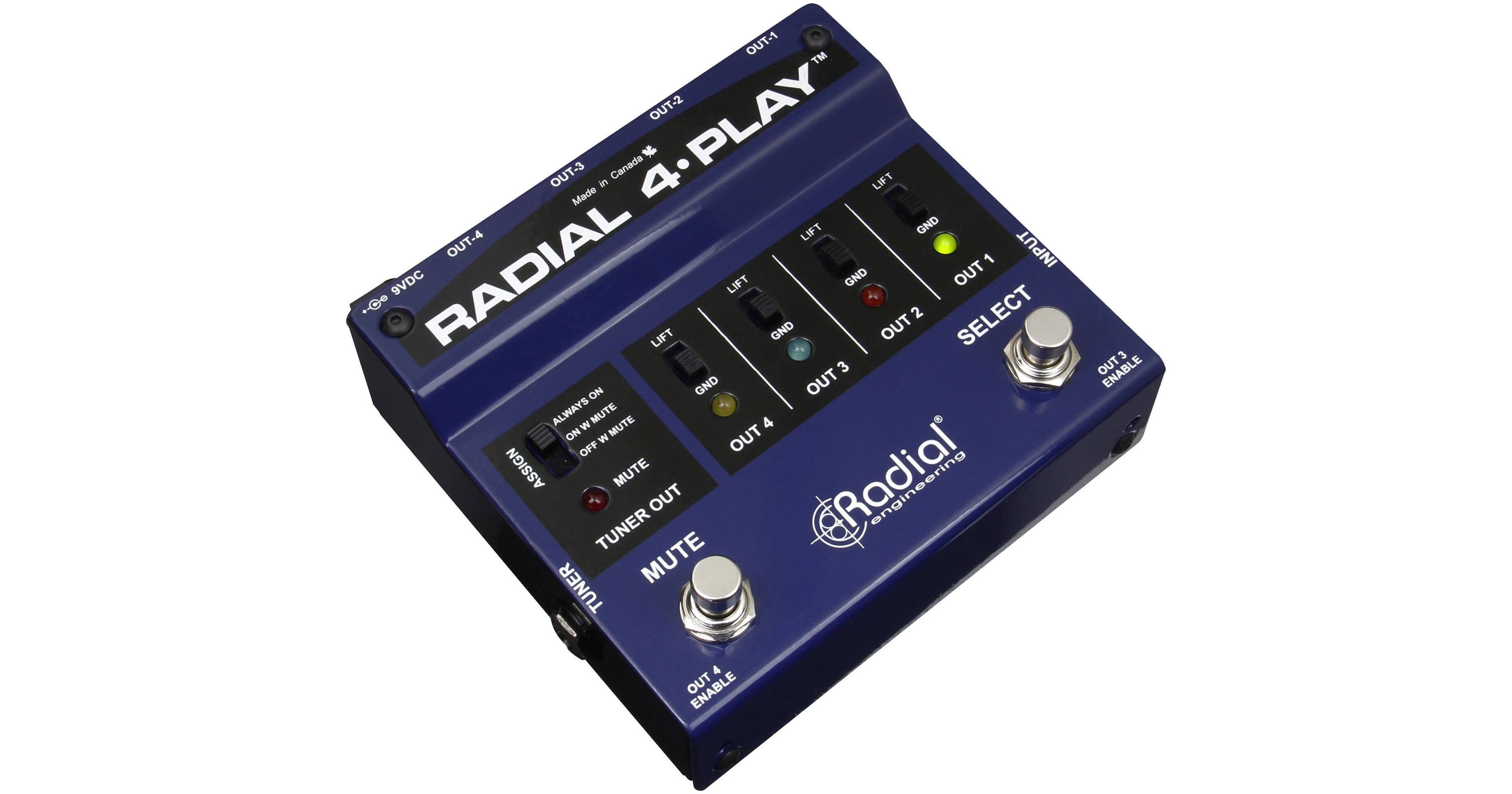Radial Engineering 4-Play Multi-Output DI Box R800 1432 00 B&H