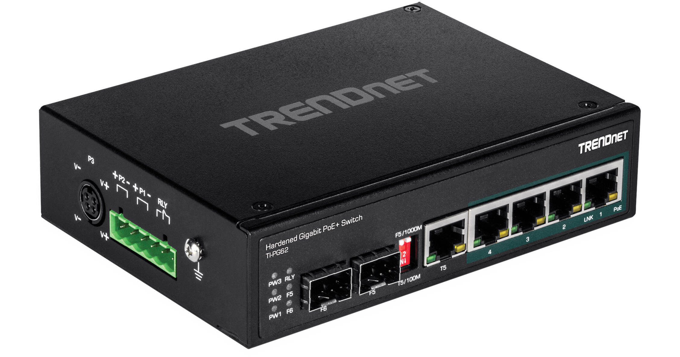 TRENDnet TI-PG62 6-Port Hardened Industrial Gigabit PoE+ TI-PG62