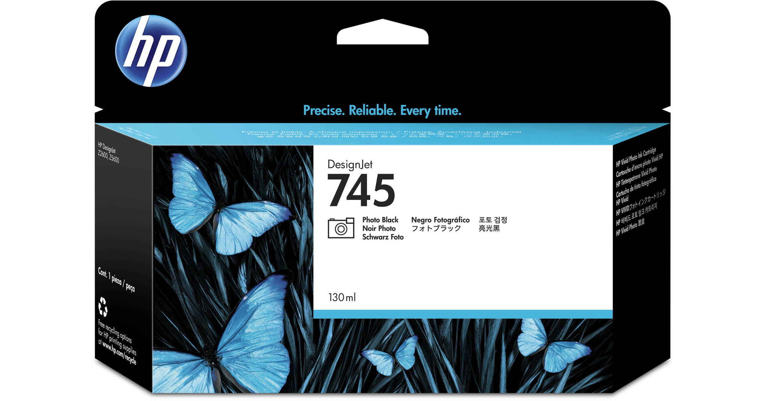 HP 745 DesignJet Photo Black Ink Cartridge (130mL) F9J98A B&H
