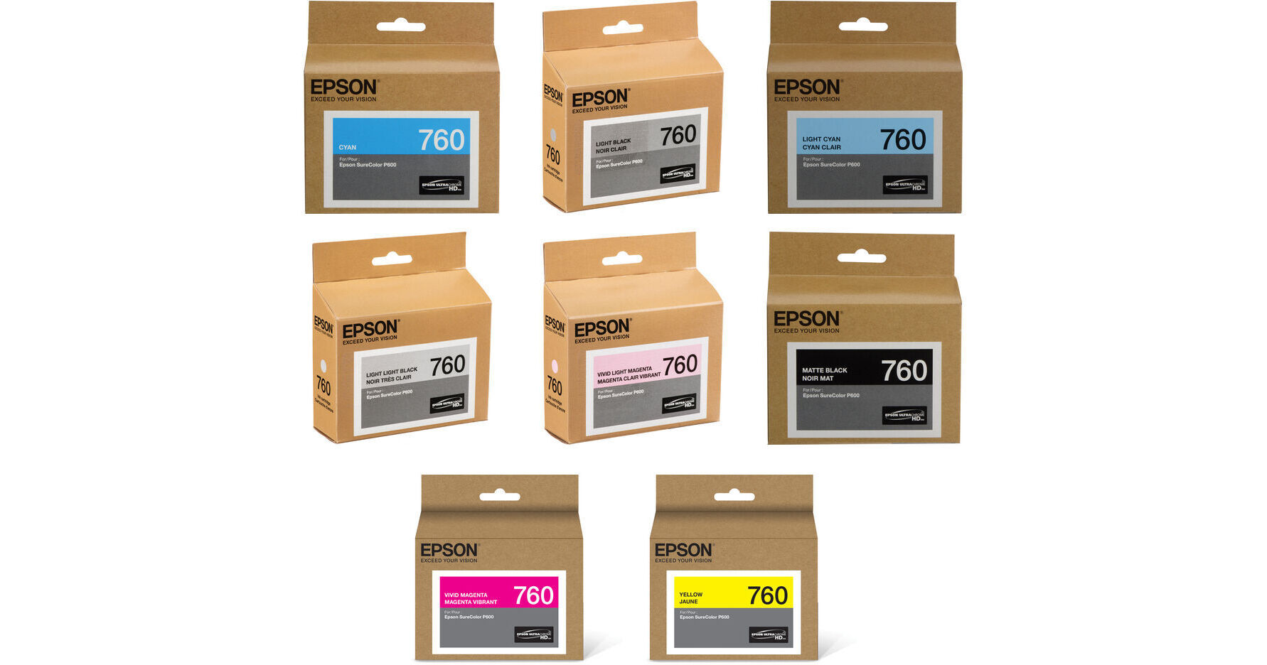 Epson T760 Ultrachrome HD Eight Ink Cartridge Kit with Matte