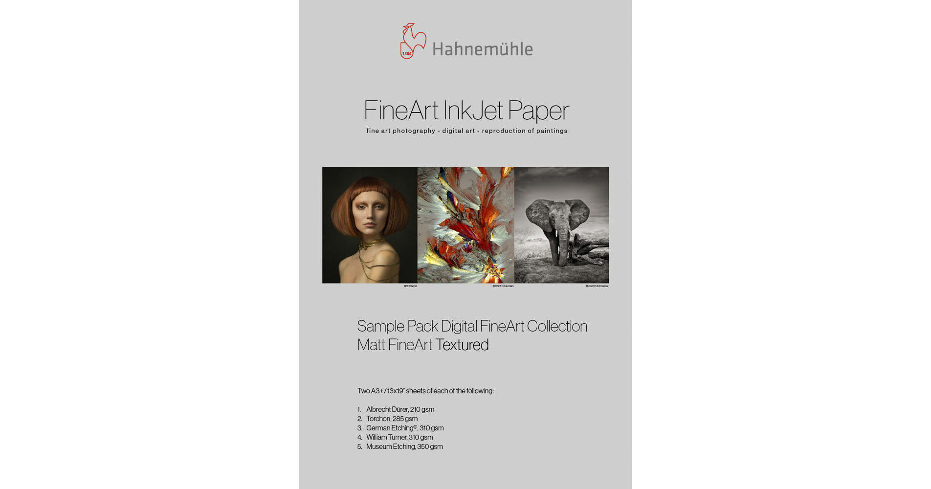 Hahnemuhle Matte Textured FineArt Inkjet Paper Sample 10640053