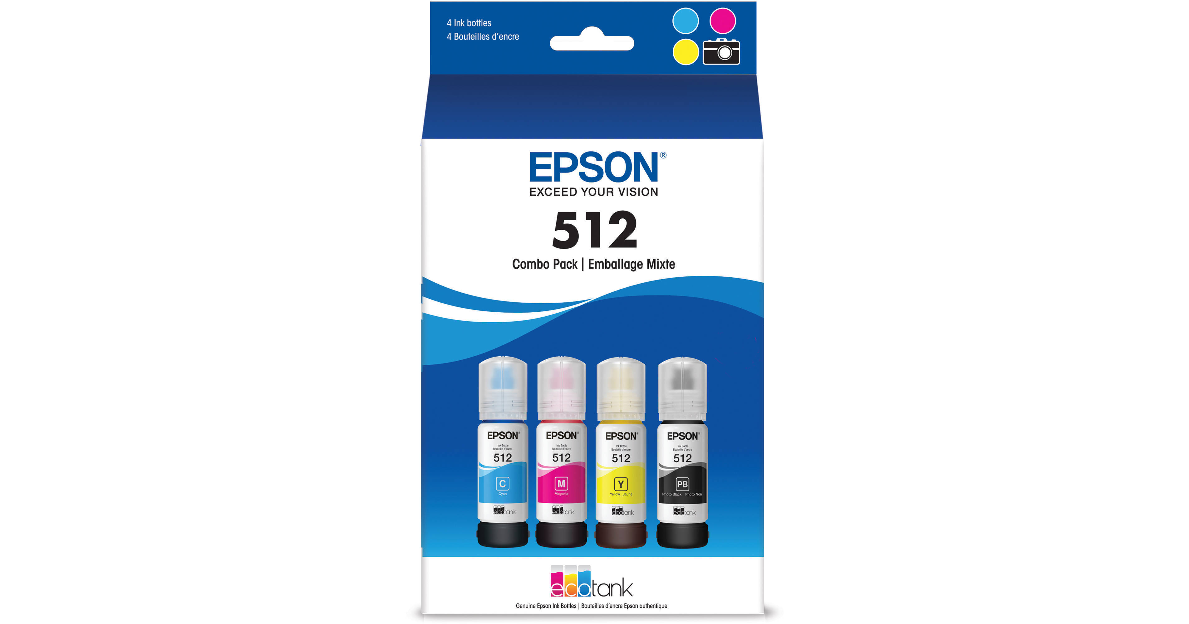 Epson T512 EcoTank Ink Bottle Multi-Pack T512520-S B&H Photo