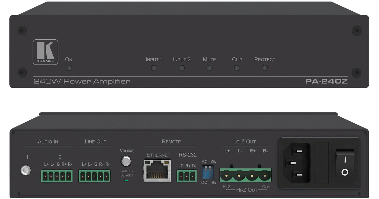 Kramer PA-240Z Power Amplifier PA-240Z B&H Photo Video