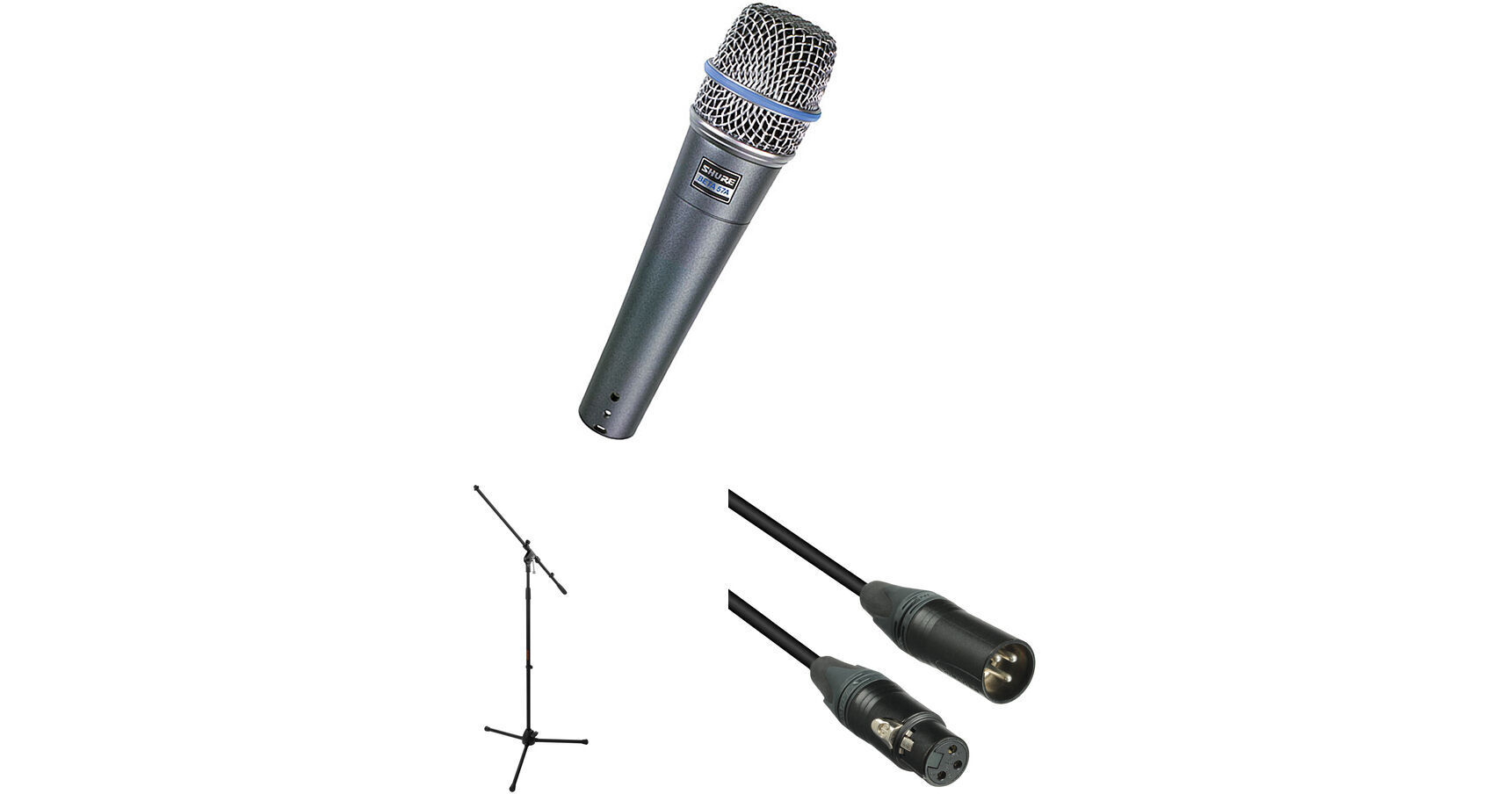 Shure Beta 57A Supercardioid Microphone with Stand and Cable Kit
