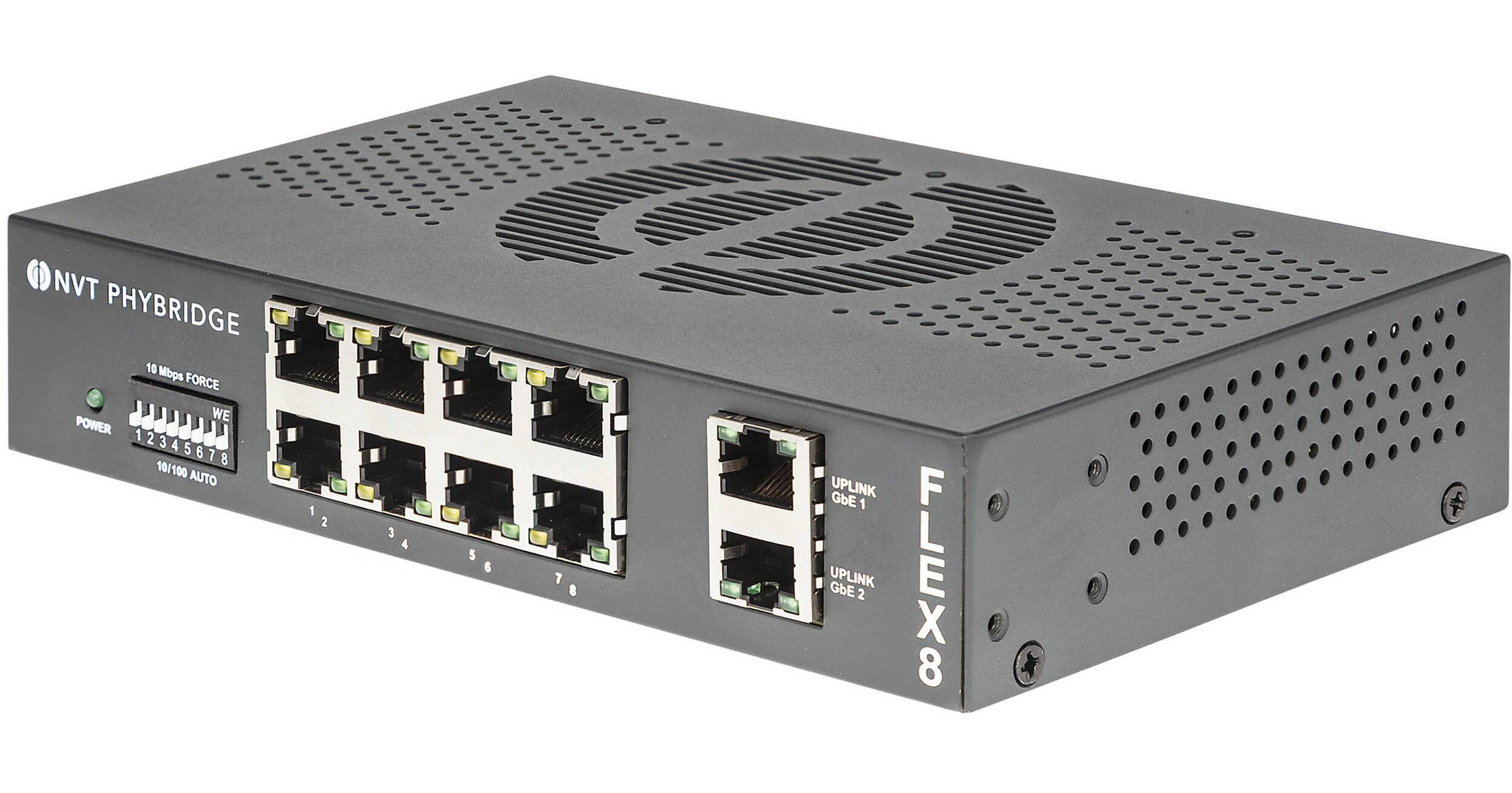 NVT Phybridge FLEX8 8-Port PoE+ Unmanaged Switch NV-FLX-08 B&H