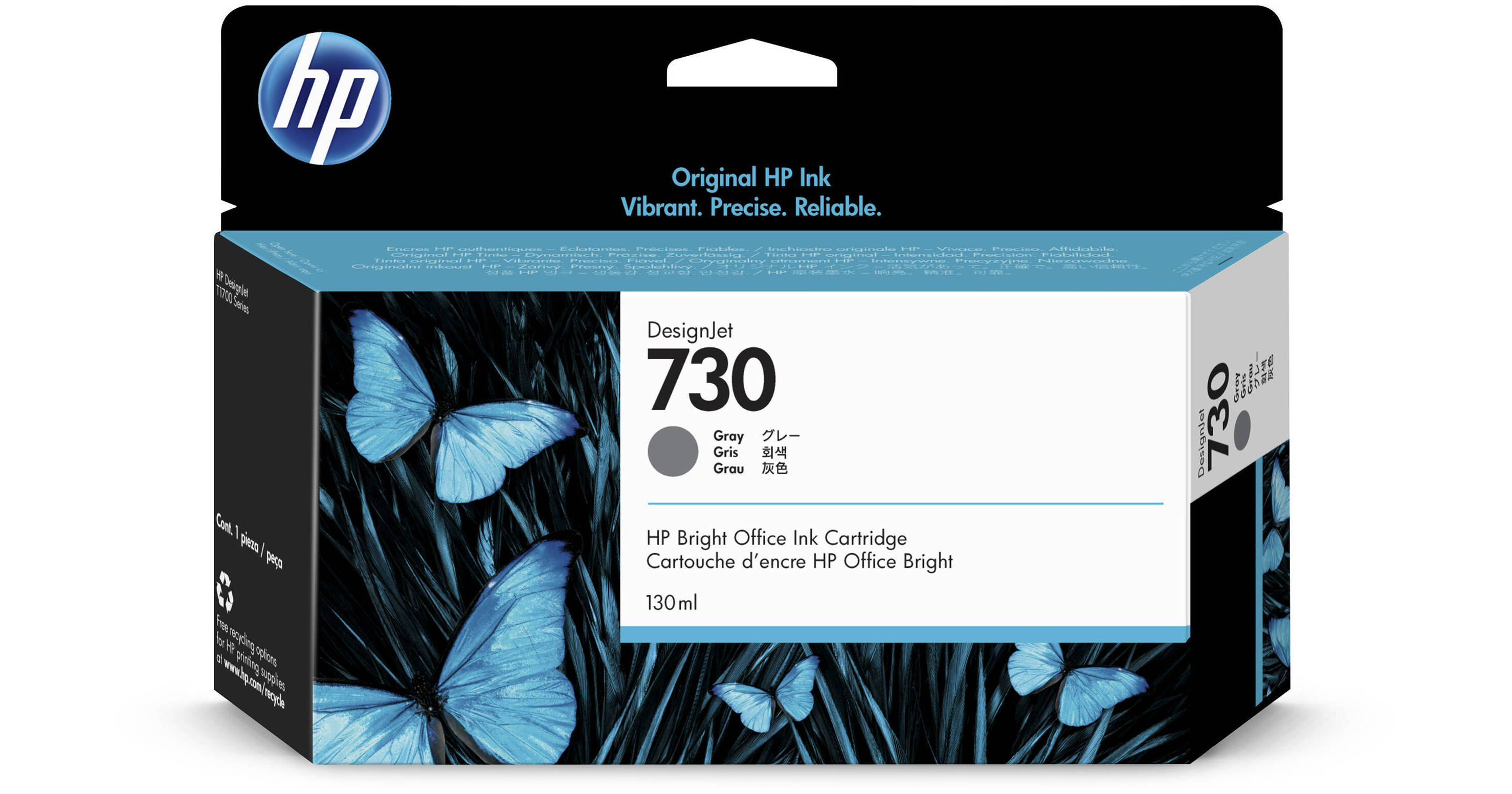 HP 730 Gray Ink Cartridge (130mL) P2V66A B&H Photo Video