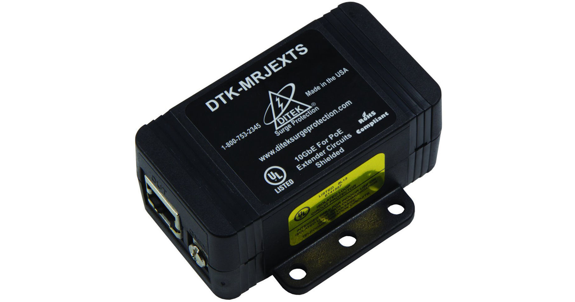 DITEK DTK-MRJEXTS Shielded Surge Protection for PoE DTK-MRJEXTS