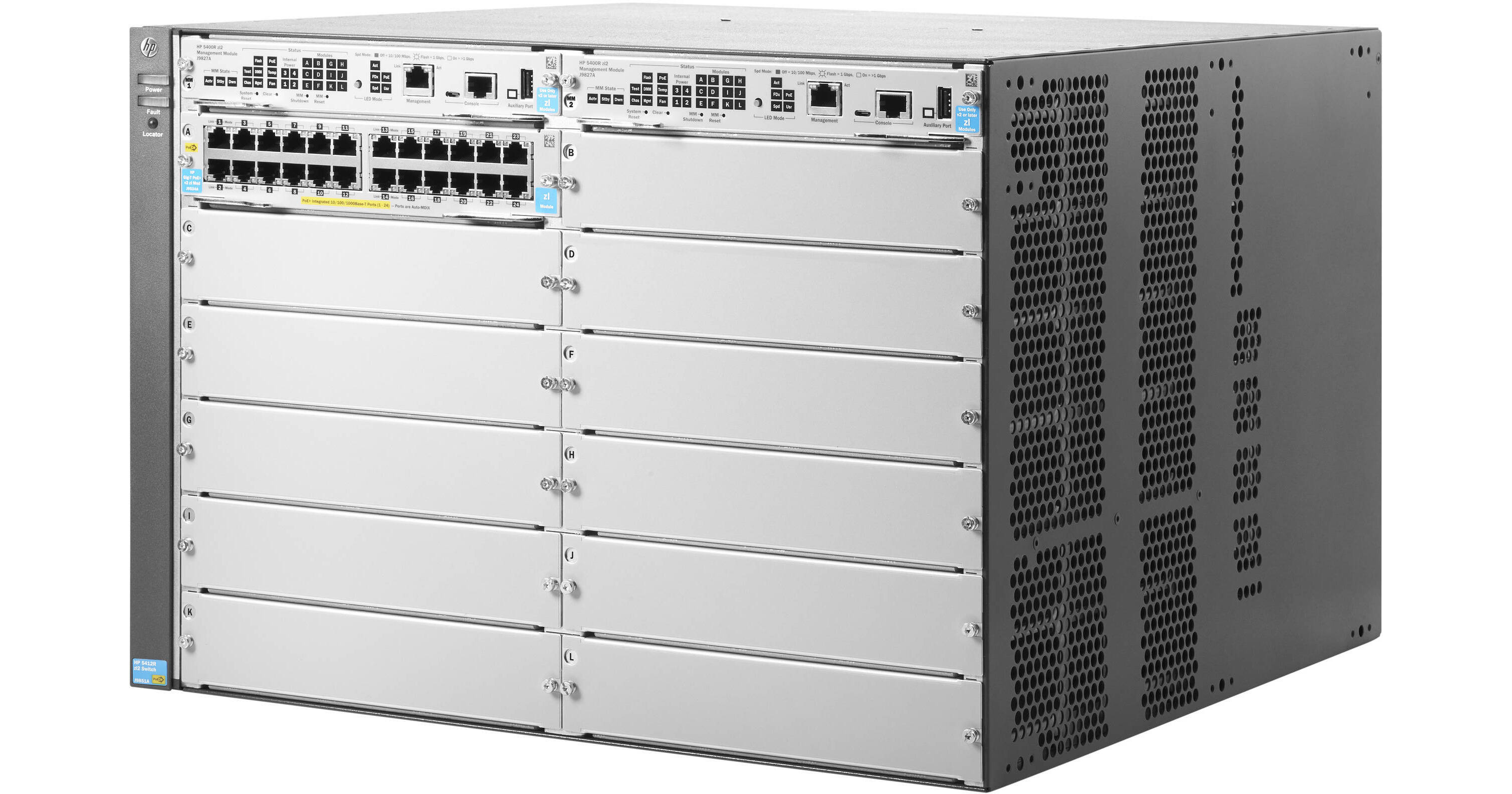 Aruba J9822A 12-Slot 10 GbE & PoE+ Managed Switch J9822A B&H