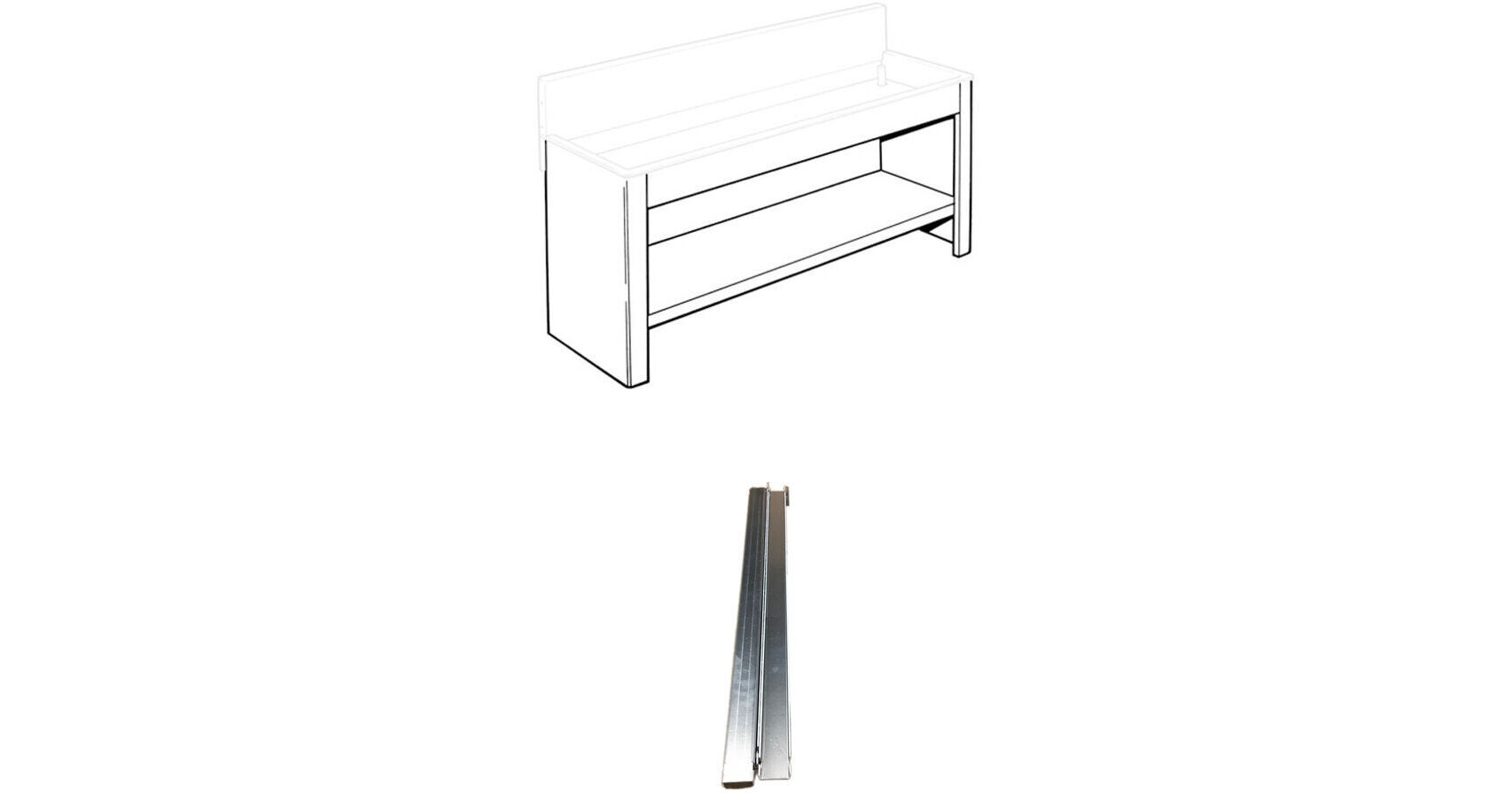Arkay Steel Stand and Shelf for 24x60" Economy Sink EST2460-KIT