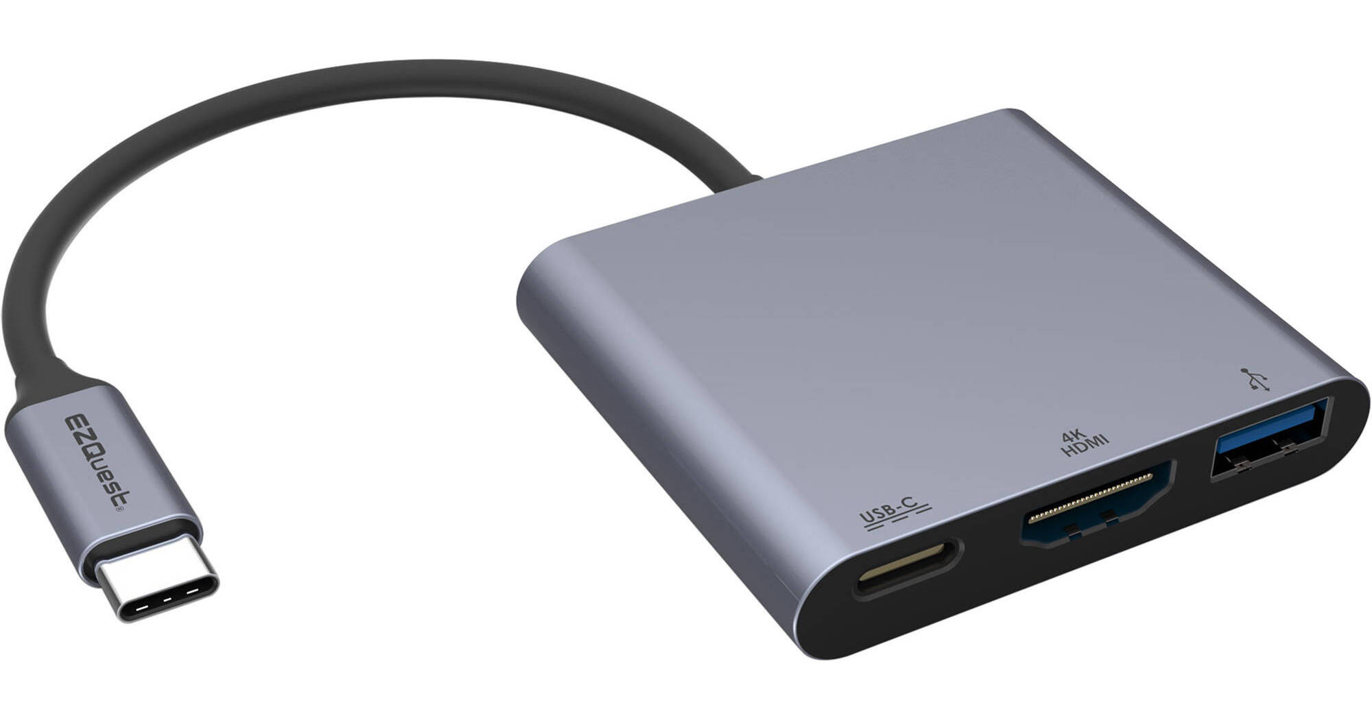 EZQuest 3-Port USB Type-C Multimedia Adapter with Charging