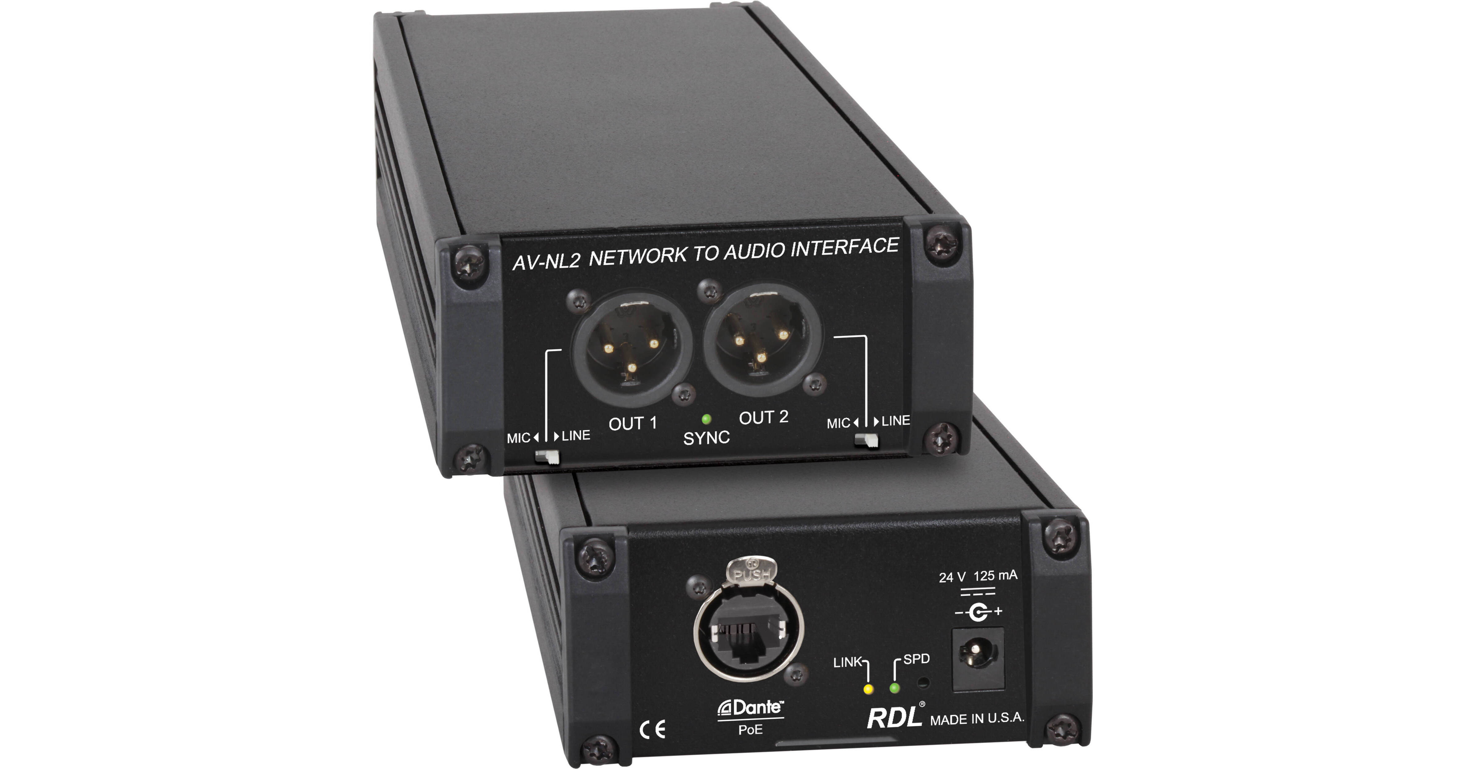 RDL AV-NL2 Dante Network Stereo D/A Converter AV-NL2 B&H Photo