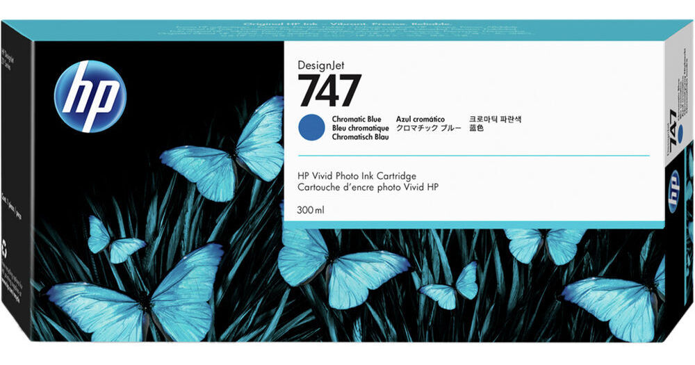 HP 747 DesignJet Chromatic Blue Ink Cartridge (300mL) P2V85A B&H