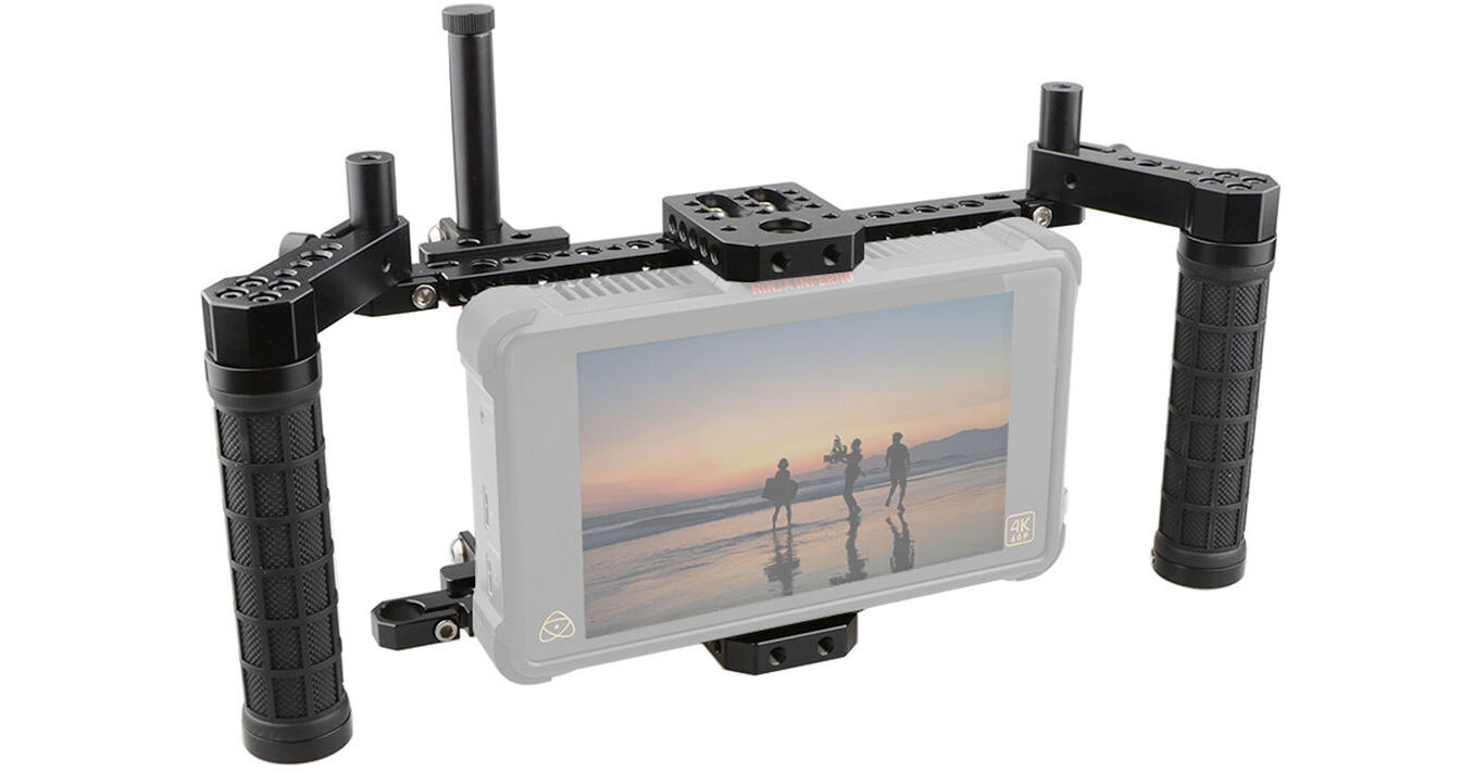 CAMVATE Monitor Cage Kit with Adjustable Rubber Handgrips C1854