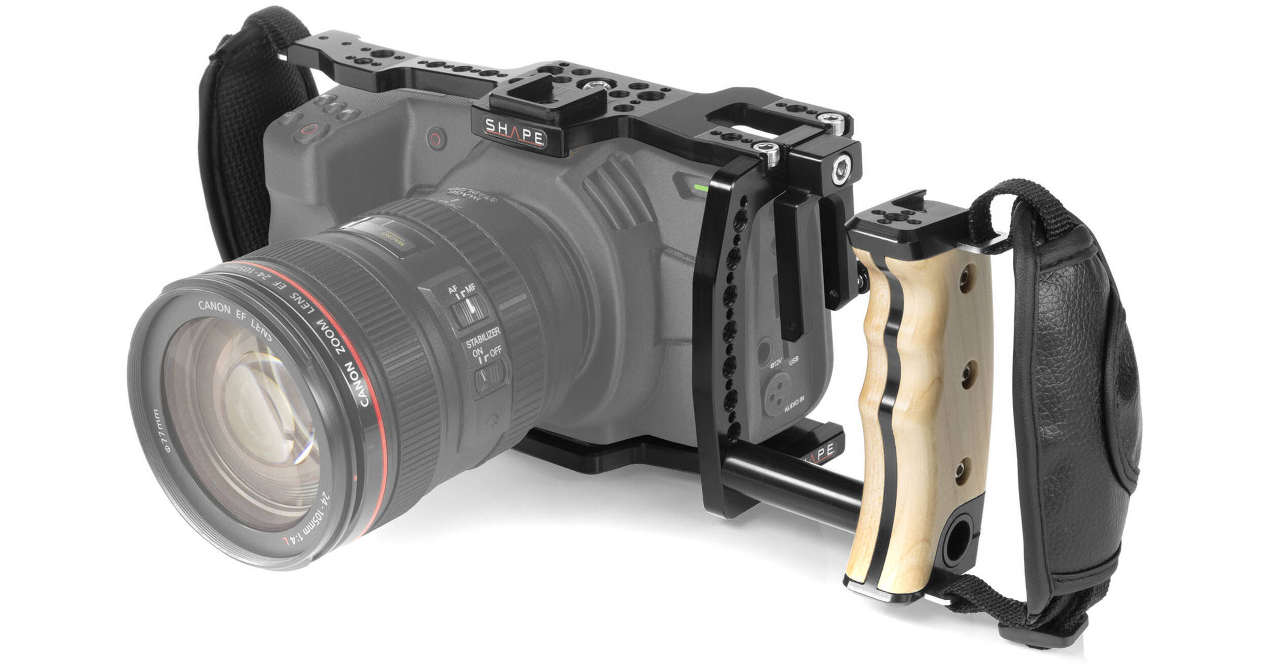 SHAPE Handheld Cage with Left-Side Wooden Handle for BMPCC