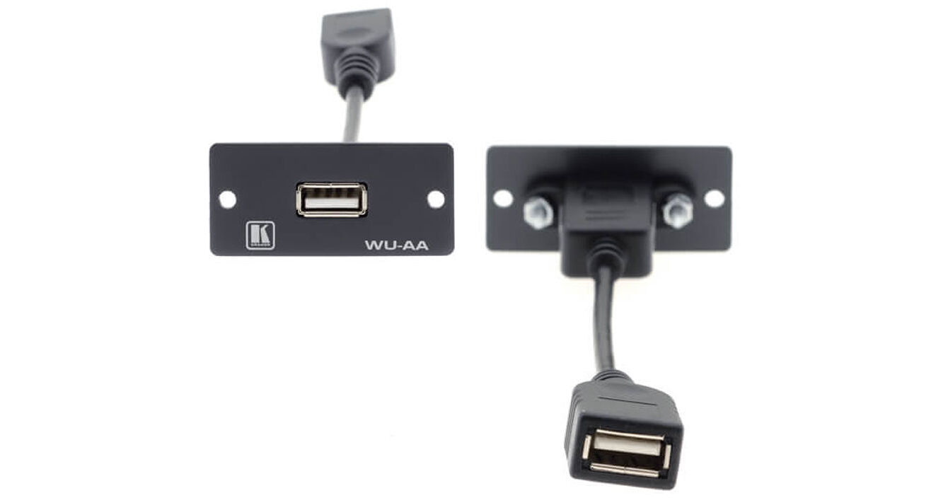 Kramer USB Pigtail Wall Plate Insert (White) WU-AA(W) B&H Photo