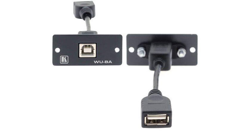 Kramer USB Type-B to Type-A Pigtail Wall Plate Insert WU-BA(W)