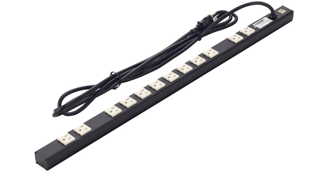 Lowell Manufacturing ACS-1512 12-Outlet Power Strip (15A)