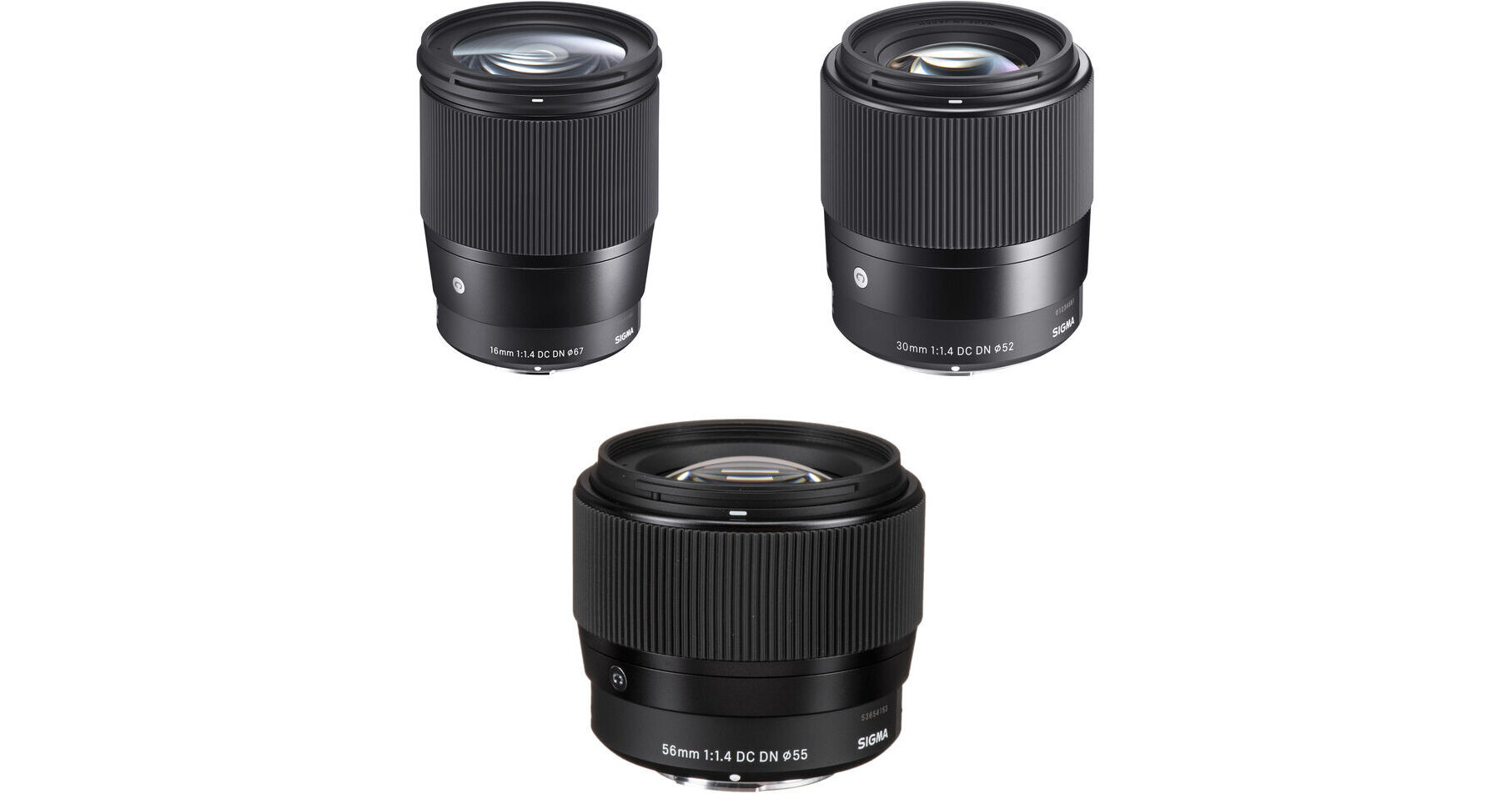 Sigma 16mm, 30mm, and 56mm f/1.4 DC DN Contemporary Lenses Kit
