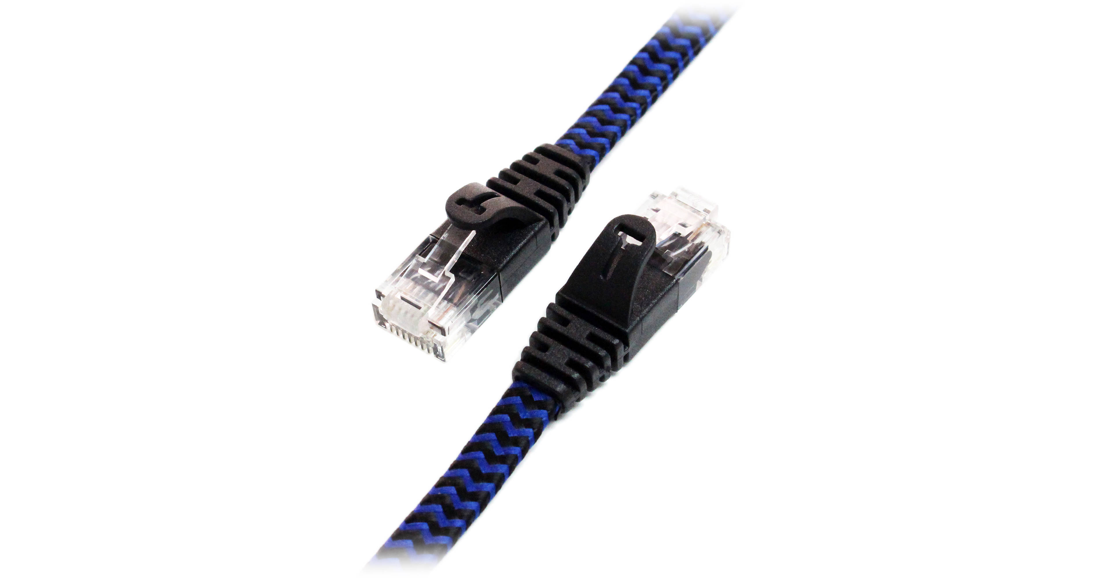 Tera Grand Cat 6 Ultra Flat Braided Ethernet Cable CAT6-BKBL-25