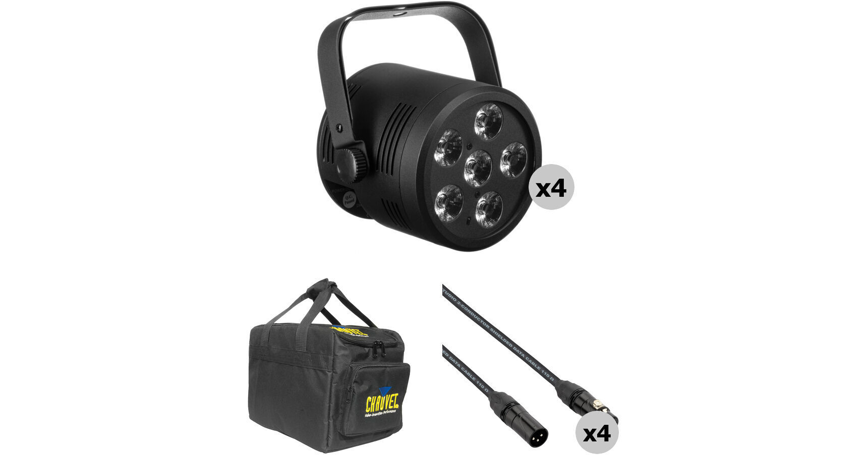 Blizzard LB Hex Unplugged LED PAR Fixture Kit with Case and