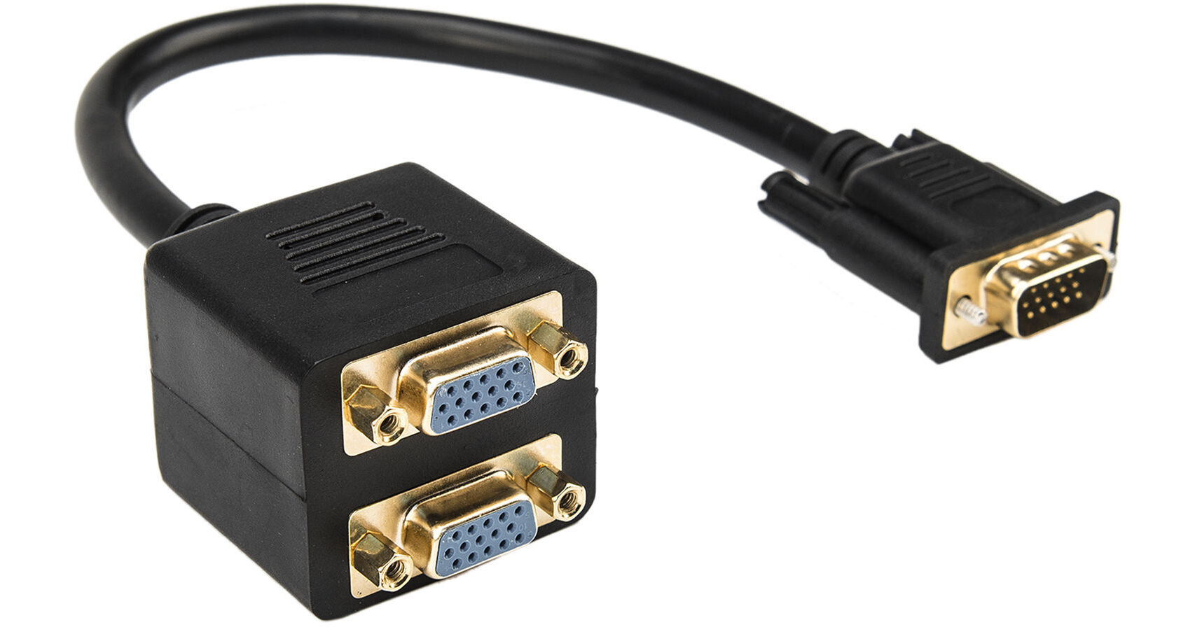 Rocstor VGA Male to Dual VGA Female Splitter Cable (1')