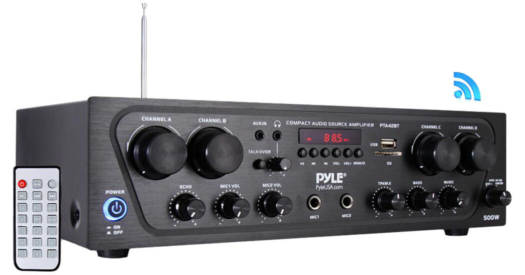 Pyle Pro 4-Channel Compact Stereo Amplifier System PTA42BT B&H