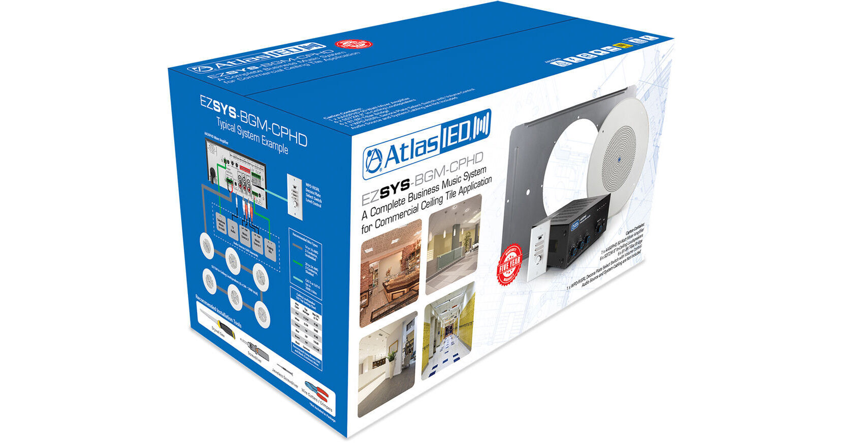AtlasIED Easy System BGM Kit : SD72W, AA50PHD, EZSYS-BGM-CPHD