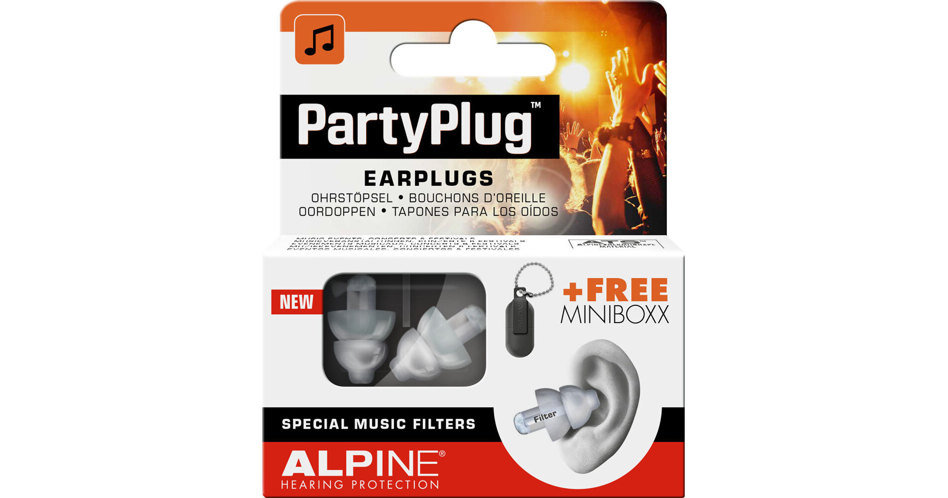 Alpine Hearing Protection PartyPlug Earplugs 111.21.653PK B&H