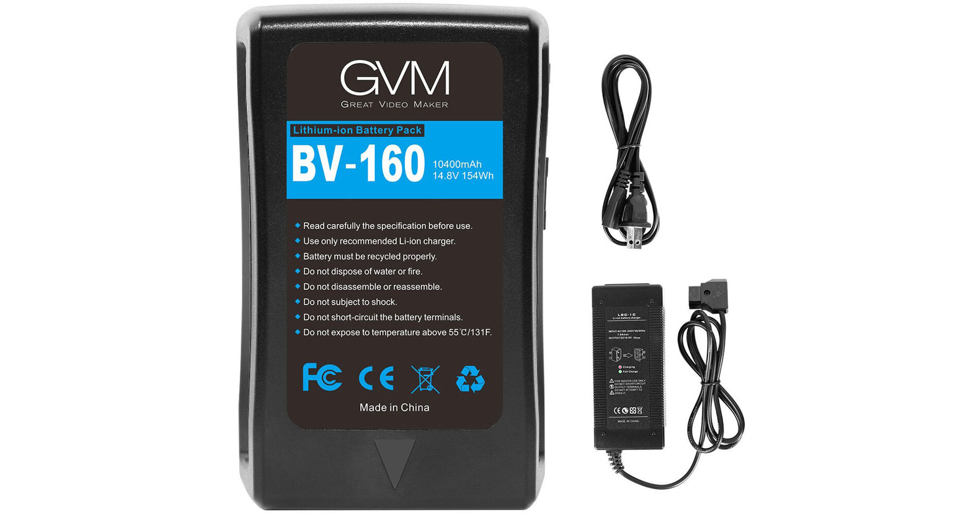 GVM V-Mount Battery with D-Tap and DC Outputs BV-160 BV-160 B&H