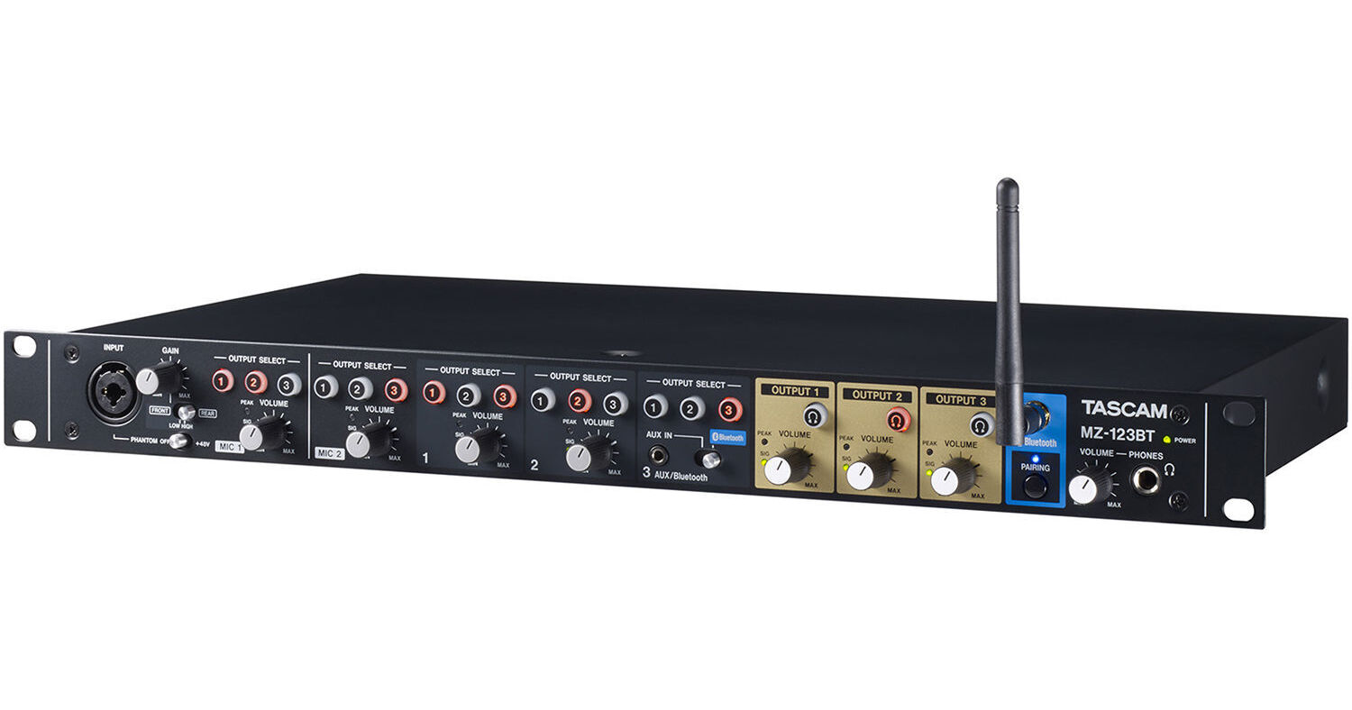 TASCAM MZ-123BT Multi-Zone Audio Mixer with Bluetooth MZ-123BT